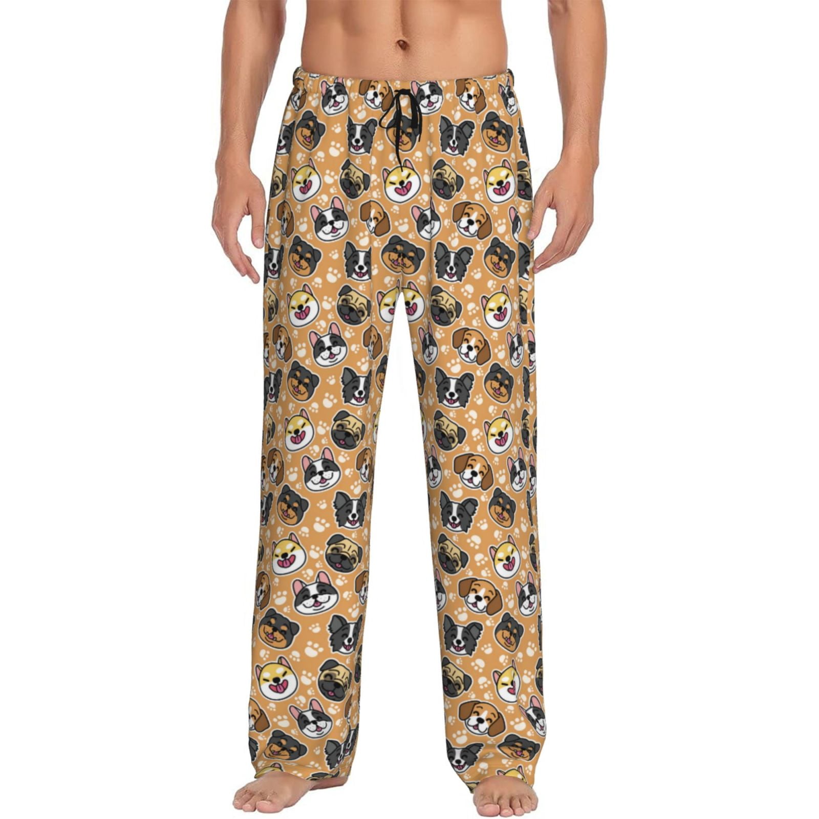 Balery Cute Puppy print Men's Pajama Pants,Ultra Lightweight Pjs,Lounge ...