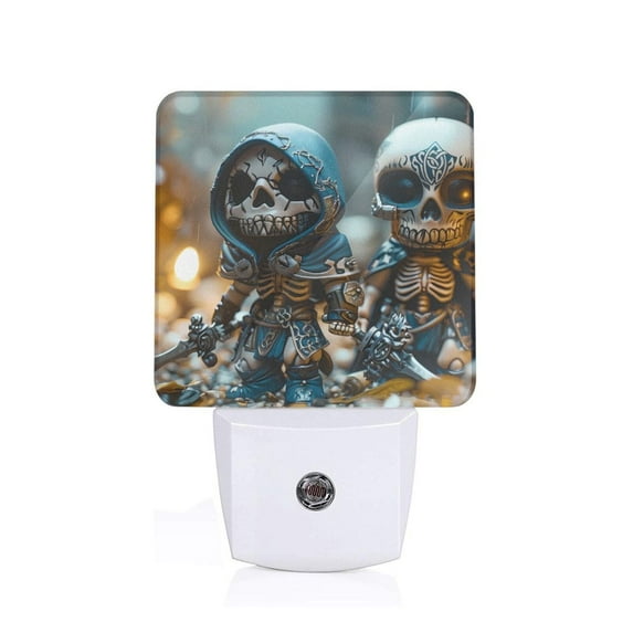 Balery Cute Skeletons Figurines Pattern LED Night Light with Automatic ...
