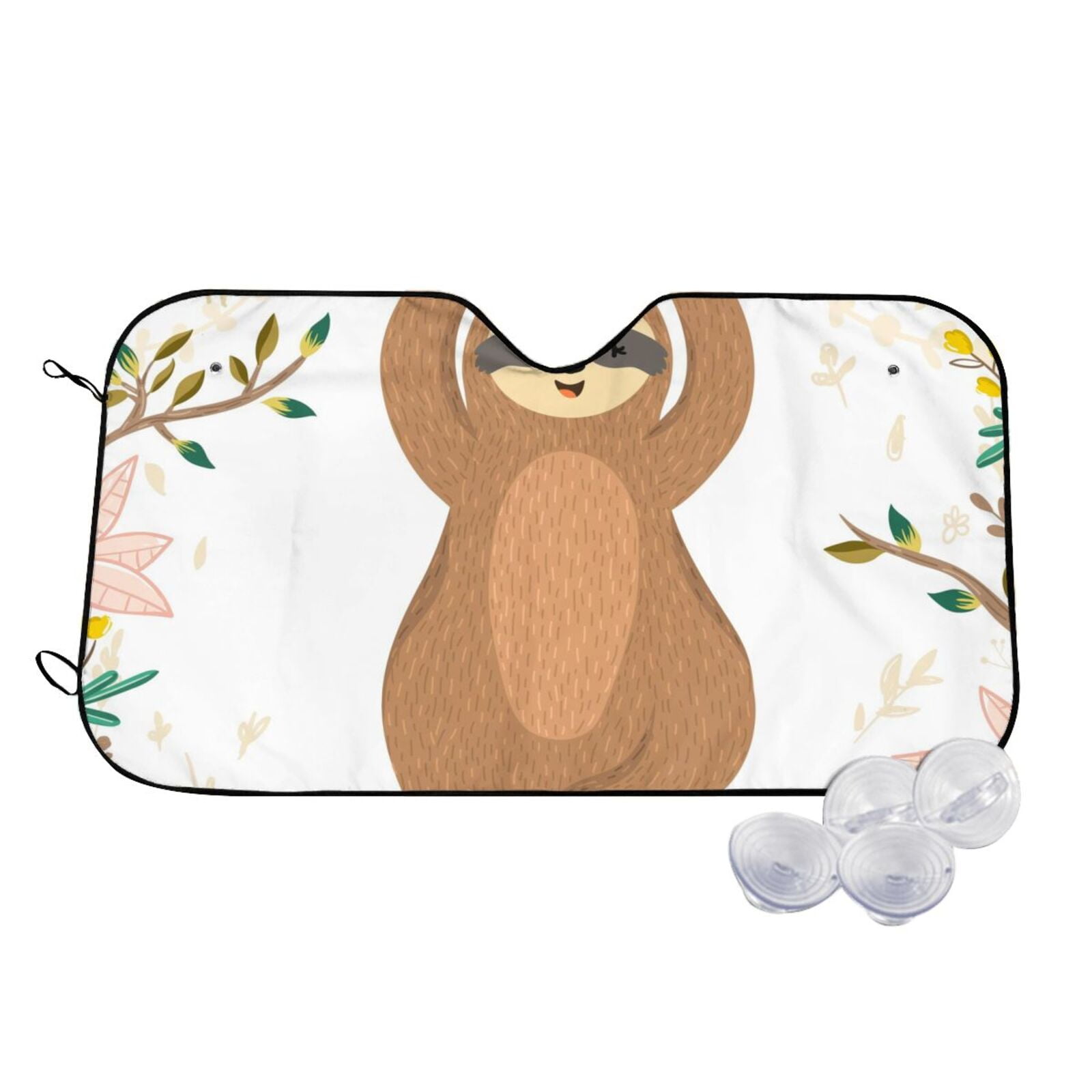 Balery Cute Sloth In Yoga Pose Tree Windshield Sun Shade, Car Front ...
