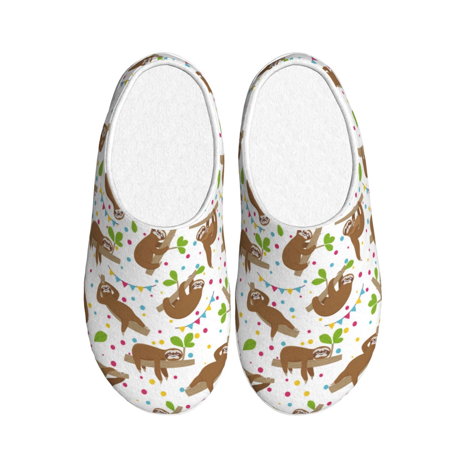 Balery Cute Sloth Pattern Women's Fuzzy Memory Foam Slippers Fluffy ...