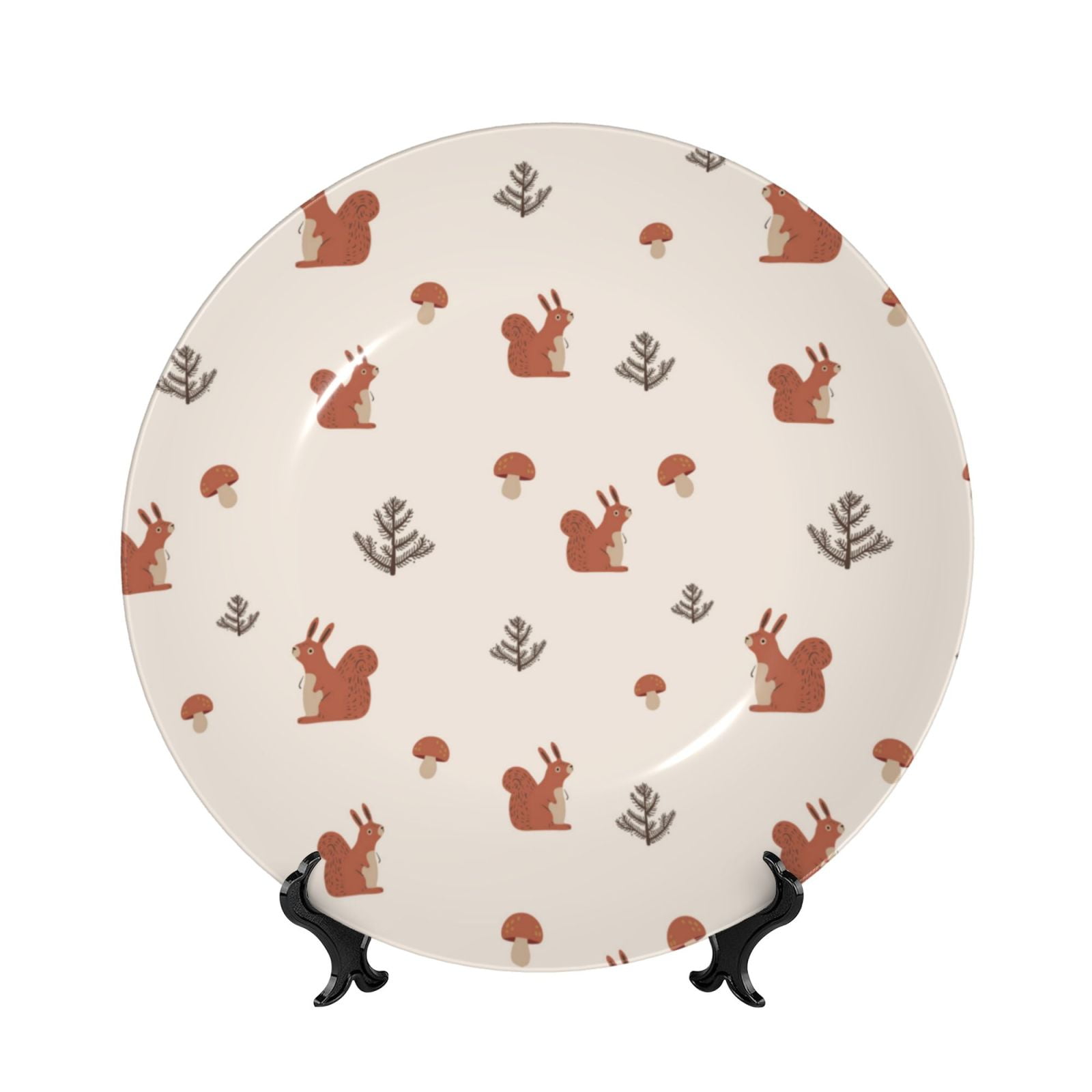 Balery Cute Squirrel Print Bone China Decorative Plate Ceramic Dinner ...