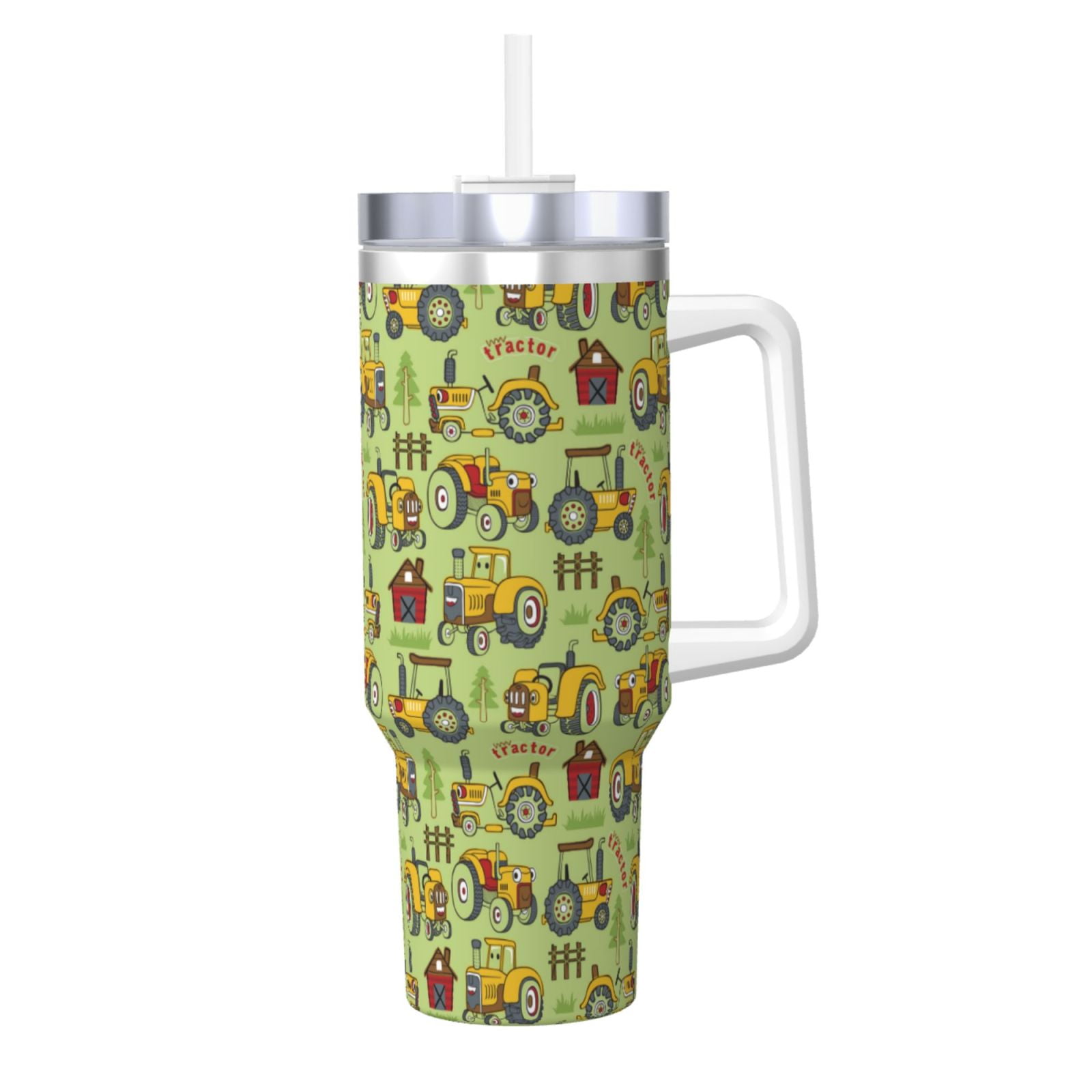 Balery Cute Tractor Pattern 40oz Stainless Steel Tumbler Double Wall ...