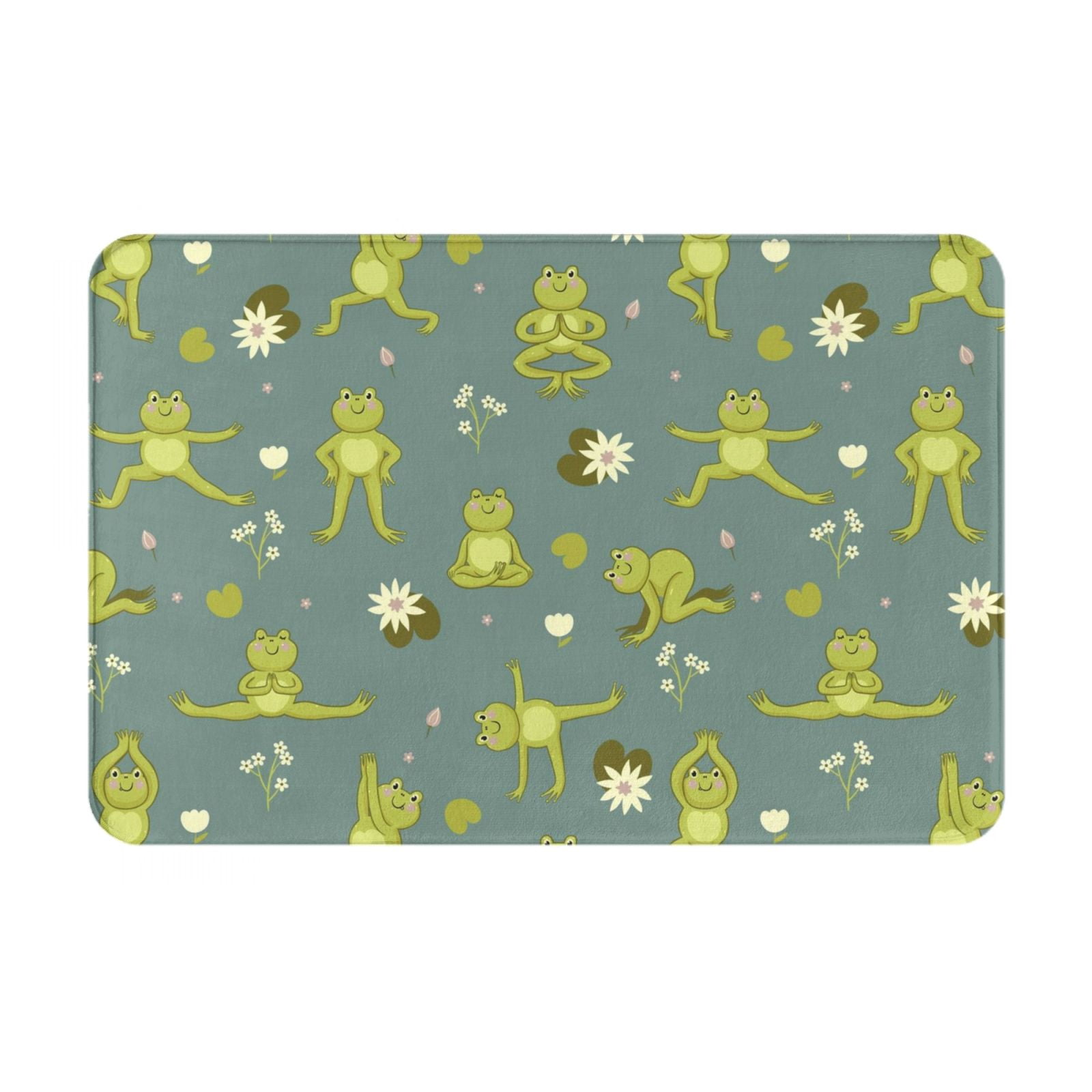 Balery Cute Yoga Frogs Doormat, Durable Flannel Fabric, Waterproof ...