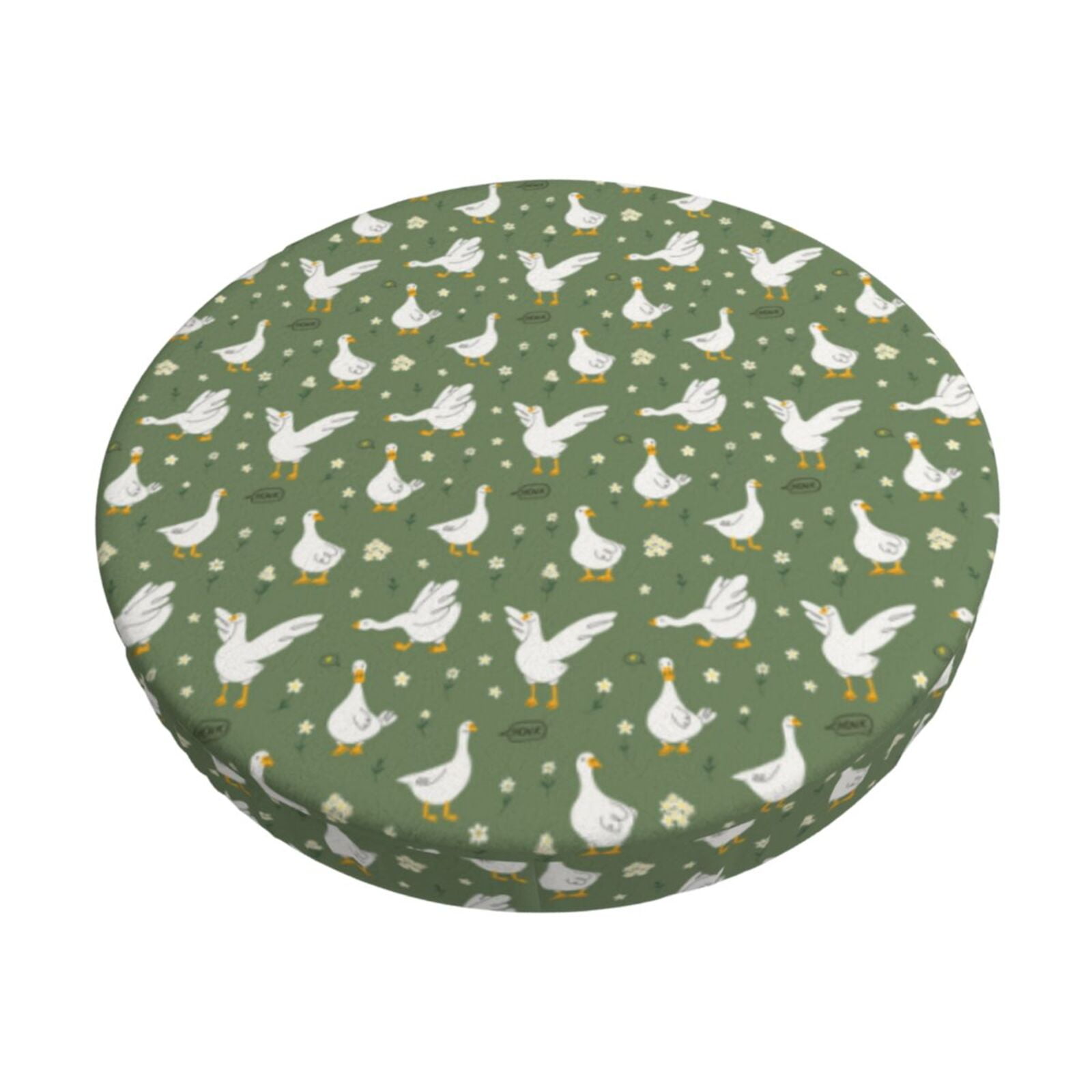 Balery Cute goose Pattern Round Bar Stool Seat Covers Velvet Fabric ...