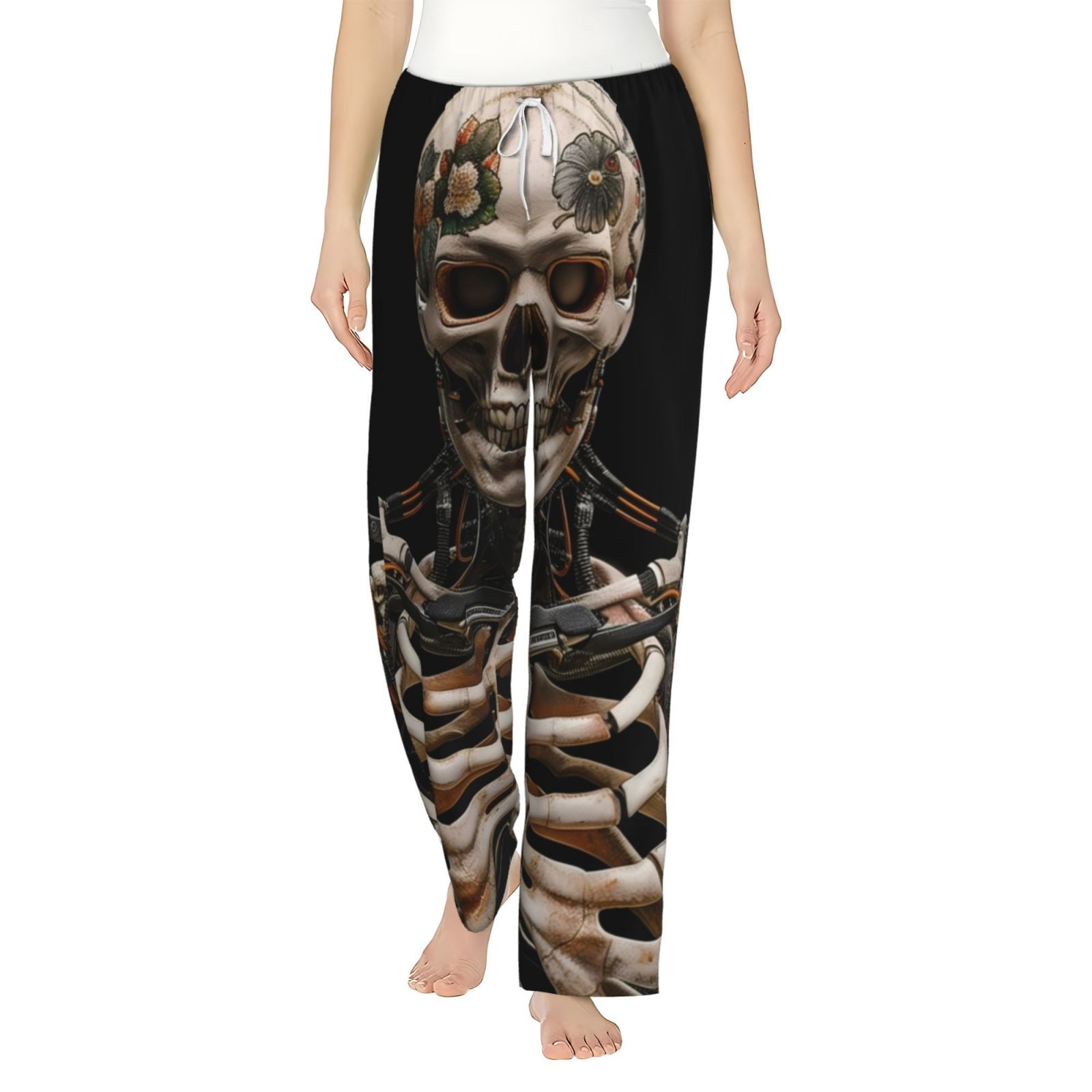 Balery Cyber Skeleton With Tattoos print Women's Pajama Pants,Ultra ...