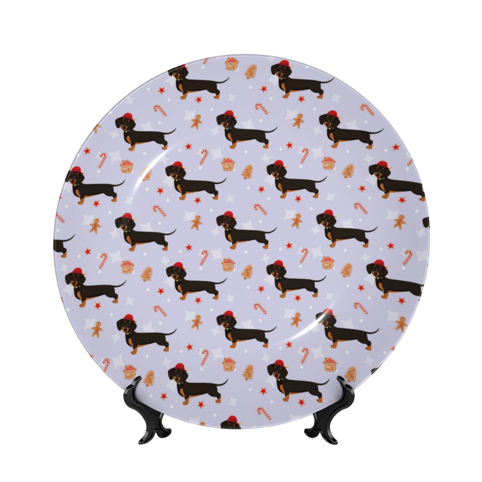 Balery Dachshund Dog Print Bone China Decorative Plate Ceramic Dinner ...