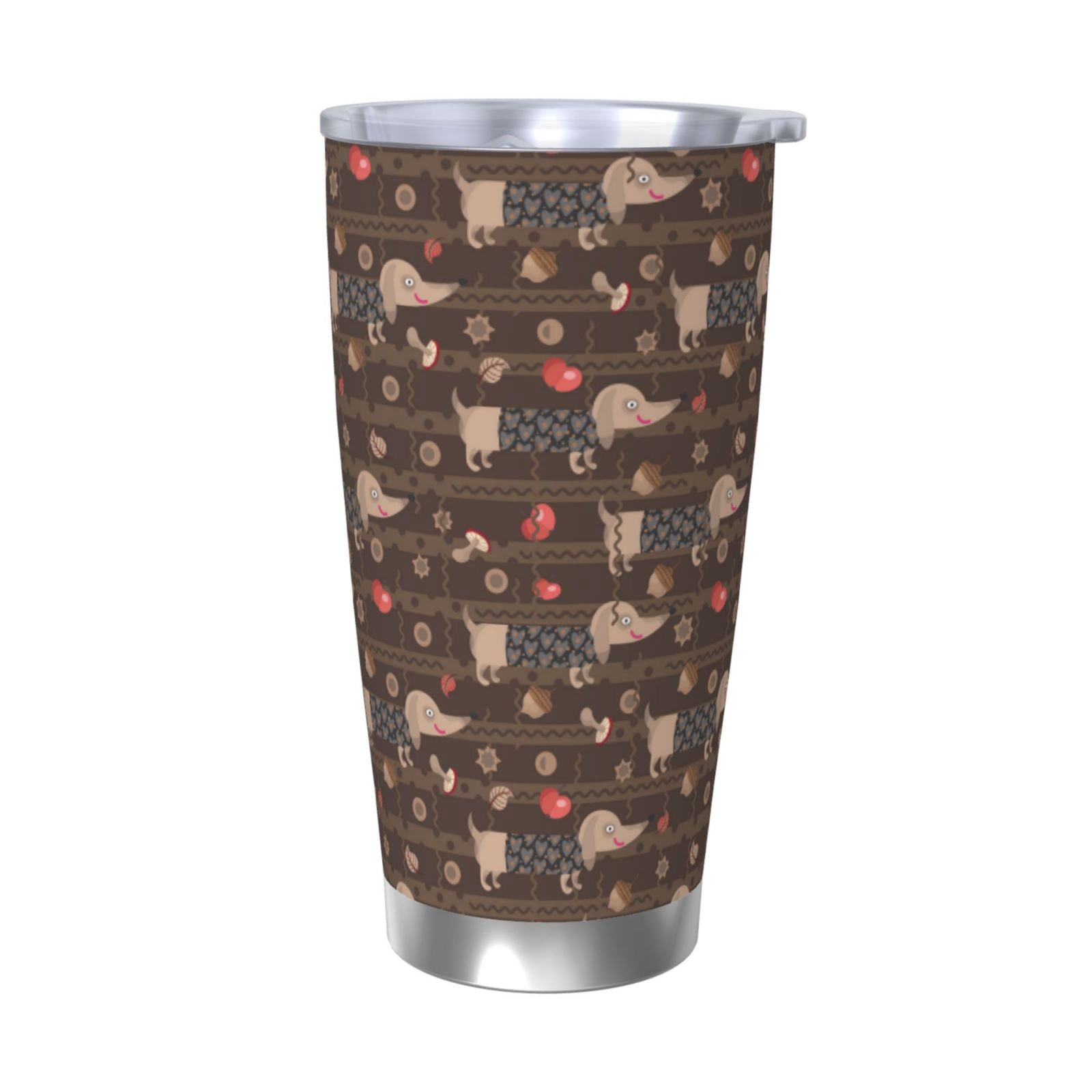 Balery Dachshund Dog Puppy Pattern 20oz Insulated Car Cup with Dual ...