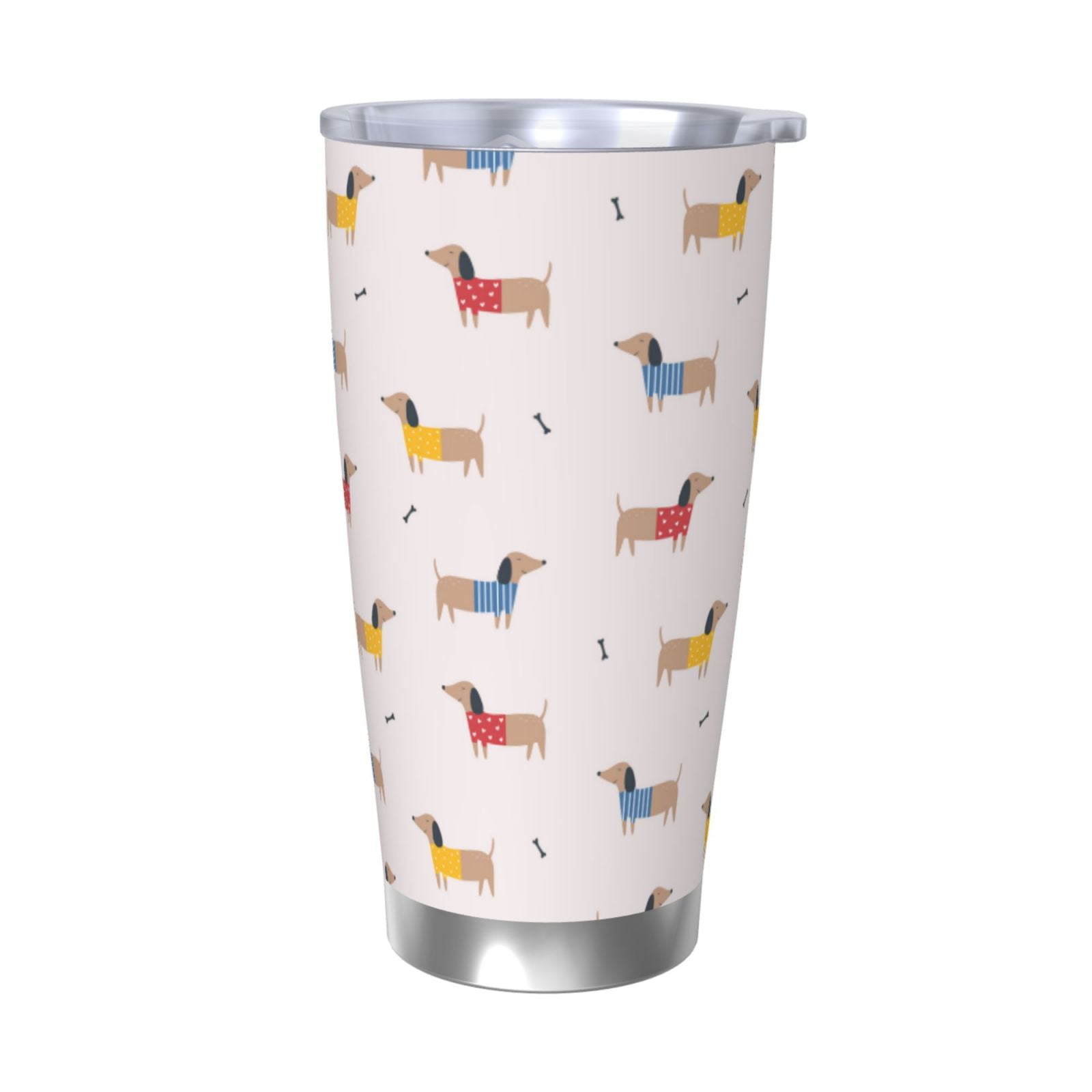 Balery Dachshund Dog Puppy Pattern 20oz Insulated Car Cup with Dual ...