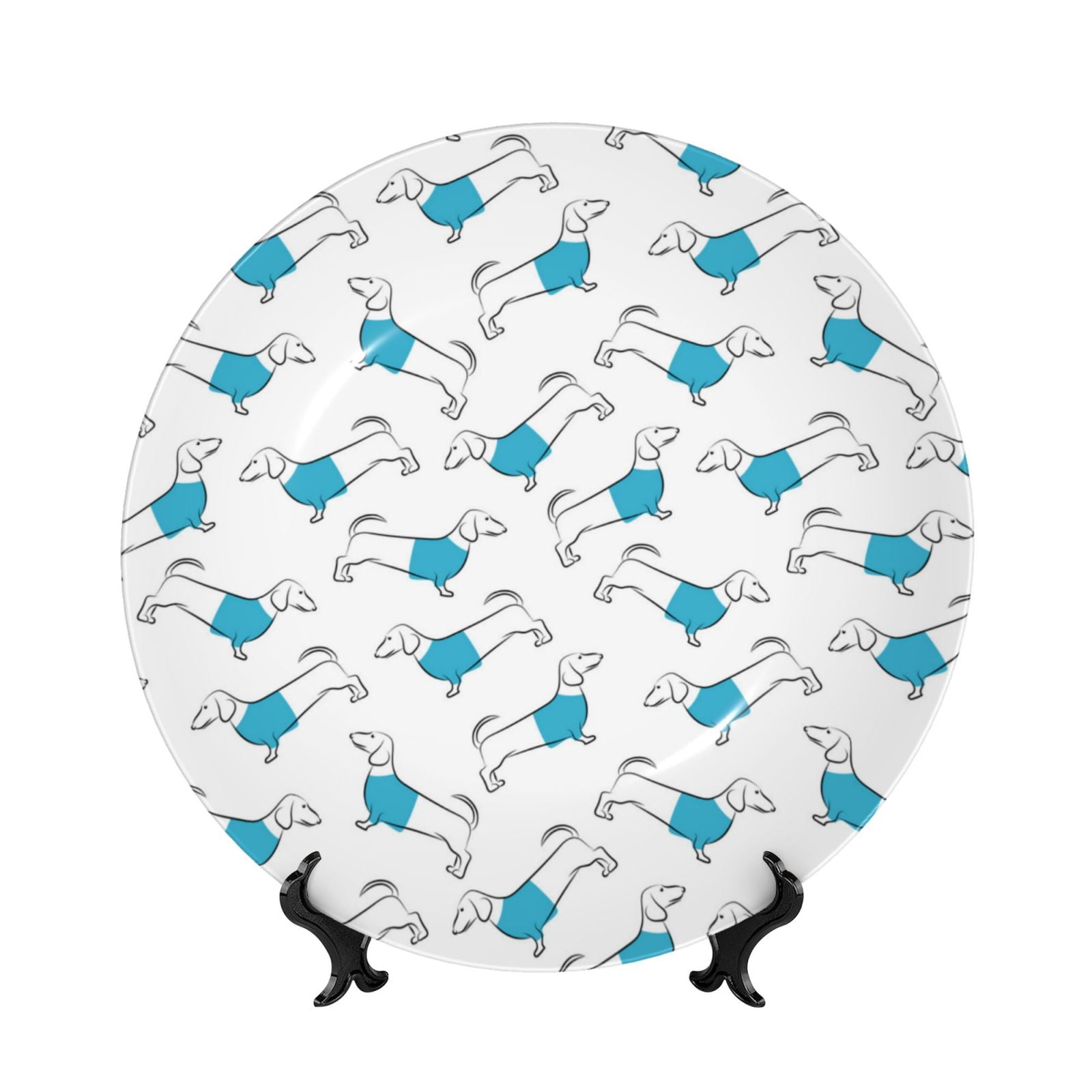 Balery Dachshund Dog Puppy Print Bone China Decorative Plate Ceramic ...