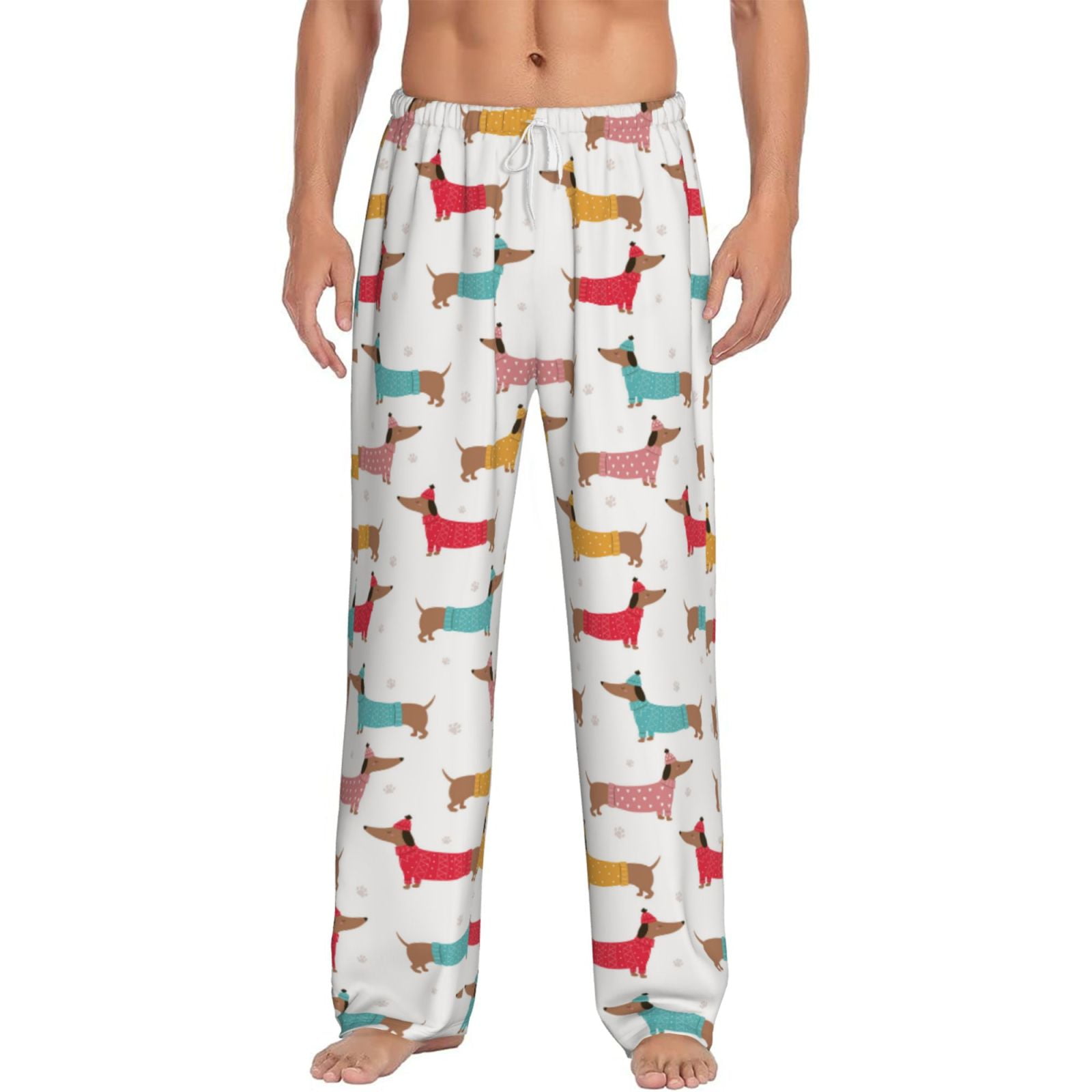 Balery Dachshund Dog Puppy print Men's Pajama Pants,Ultra Lightweight ...
