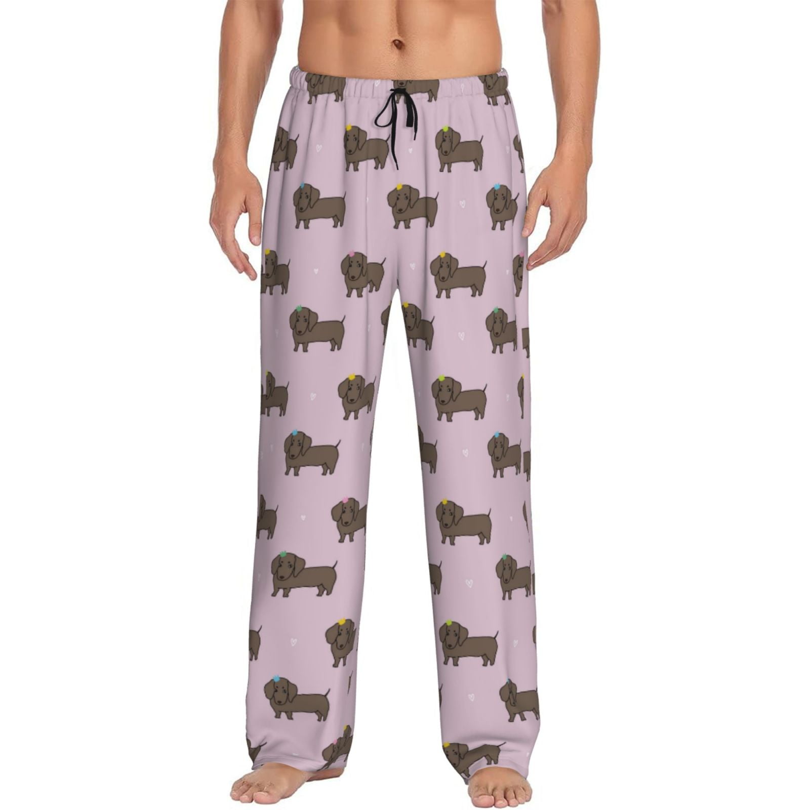 Balery Dachshund Dog Puppy print Men's Pajama Pants,Ultra Lightweight ...