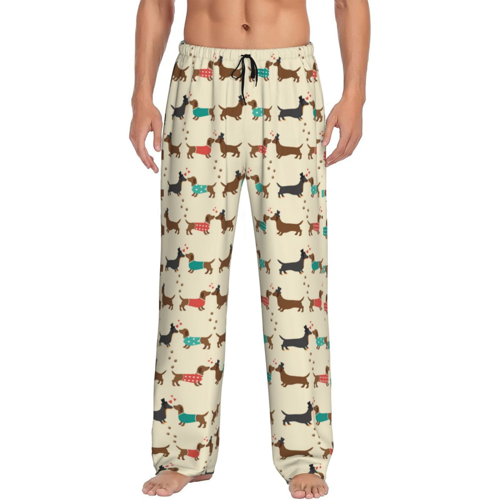 Balery Dachshund Dog print Men's Pajama Pants,Ultra Lightweight Pjs ...
