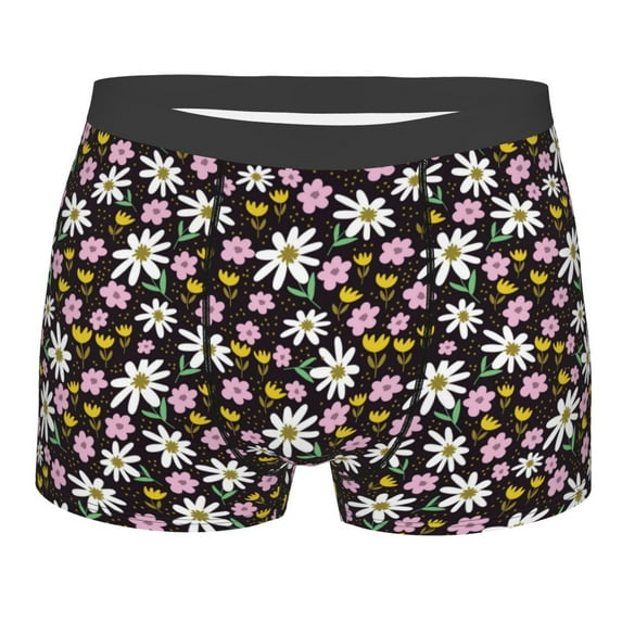 Balery Daisies Flowers Men's Boxer Briefs, Soft and Breathable Cotton ...