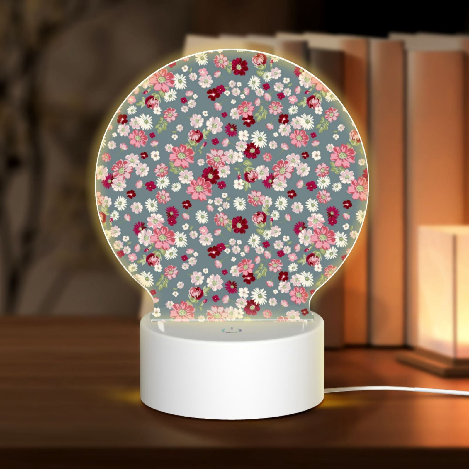 Balery Daisies Flowers Pattern Acrylic Night Light Gift with 3 Color ...