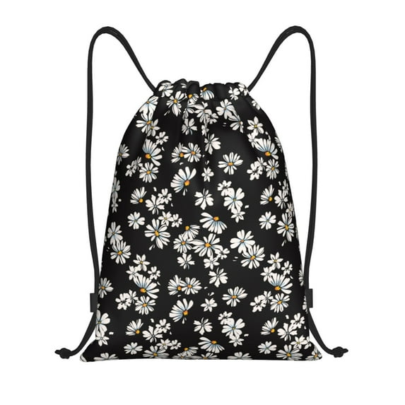 Balery Daisies Flowers Pattern Drawstring Backpack Bag Sport Gym ...