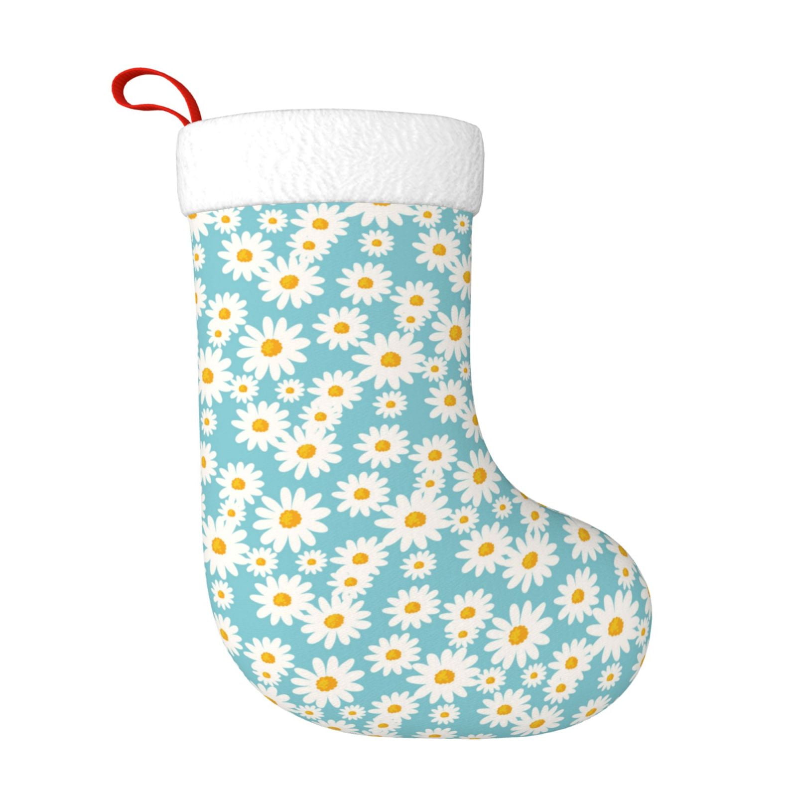 Balery Daisy Floral A Pattern Christmas Stockings with Initials, 18 ...