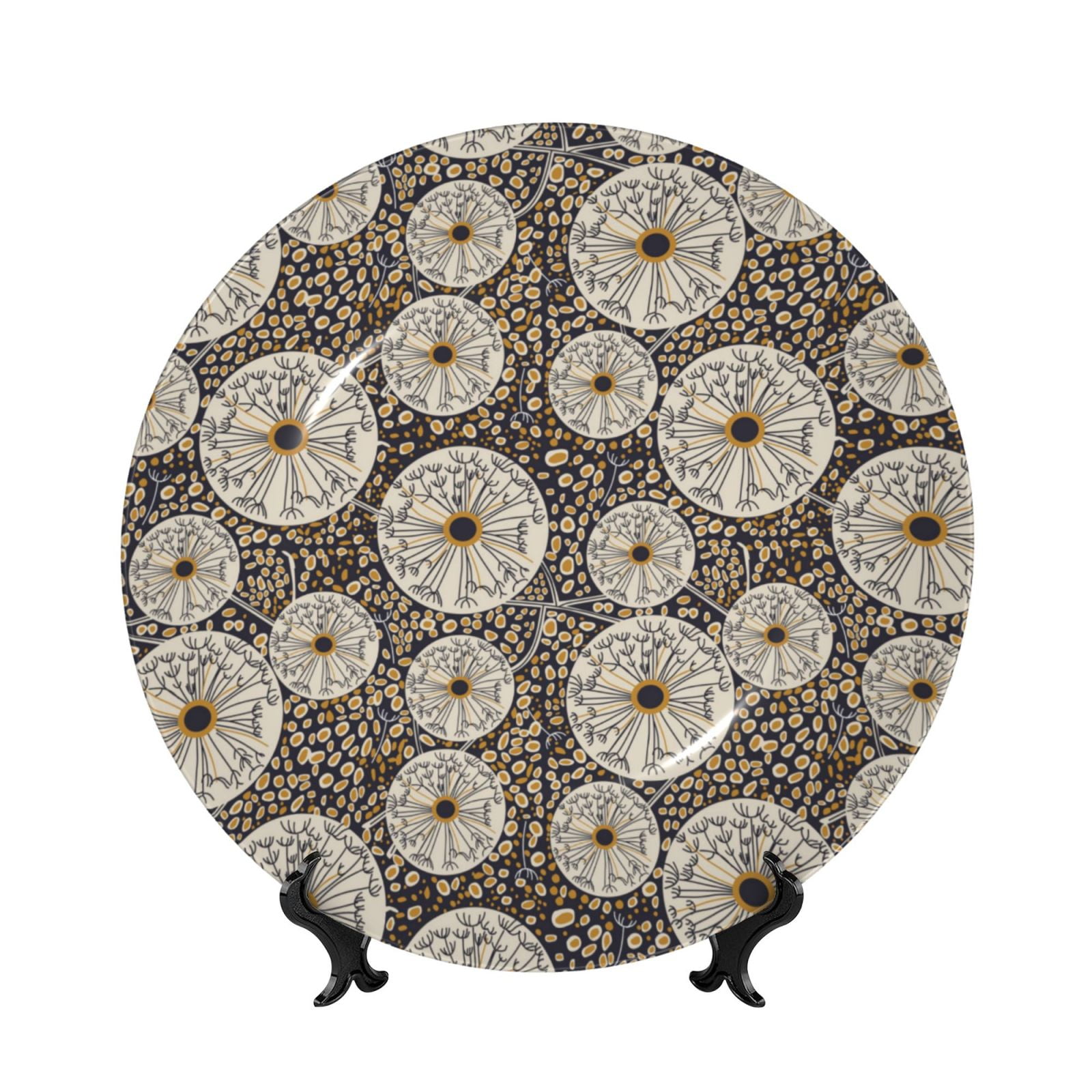 Balery Dandelion Flower Print Bone China Decorative Plate Ceramic ...