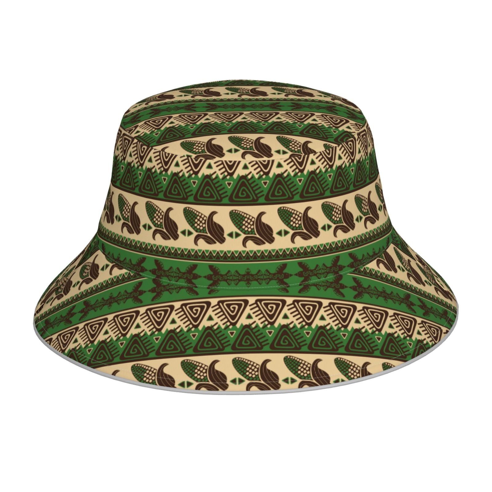 Balery Dark Green Vintage Corn Pattern Sun Hats for Men Women Bucket ...
