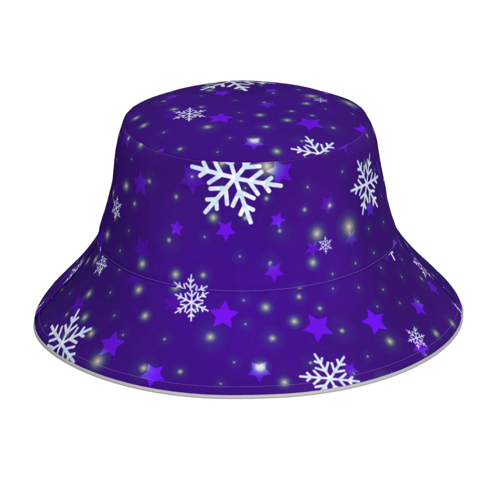Balery Dark Purple Snowflakes Sun Hats for Men Women Bucket Hat UPF 50 ...