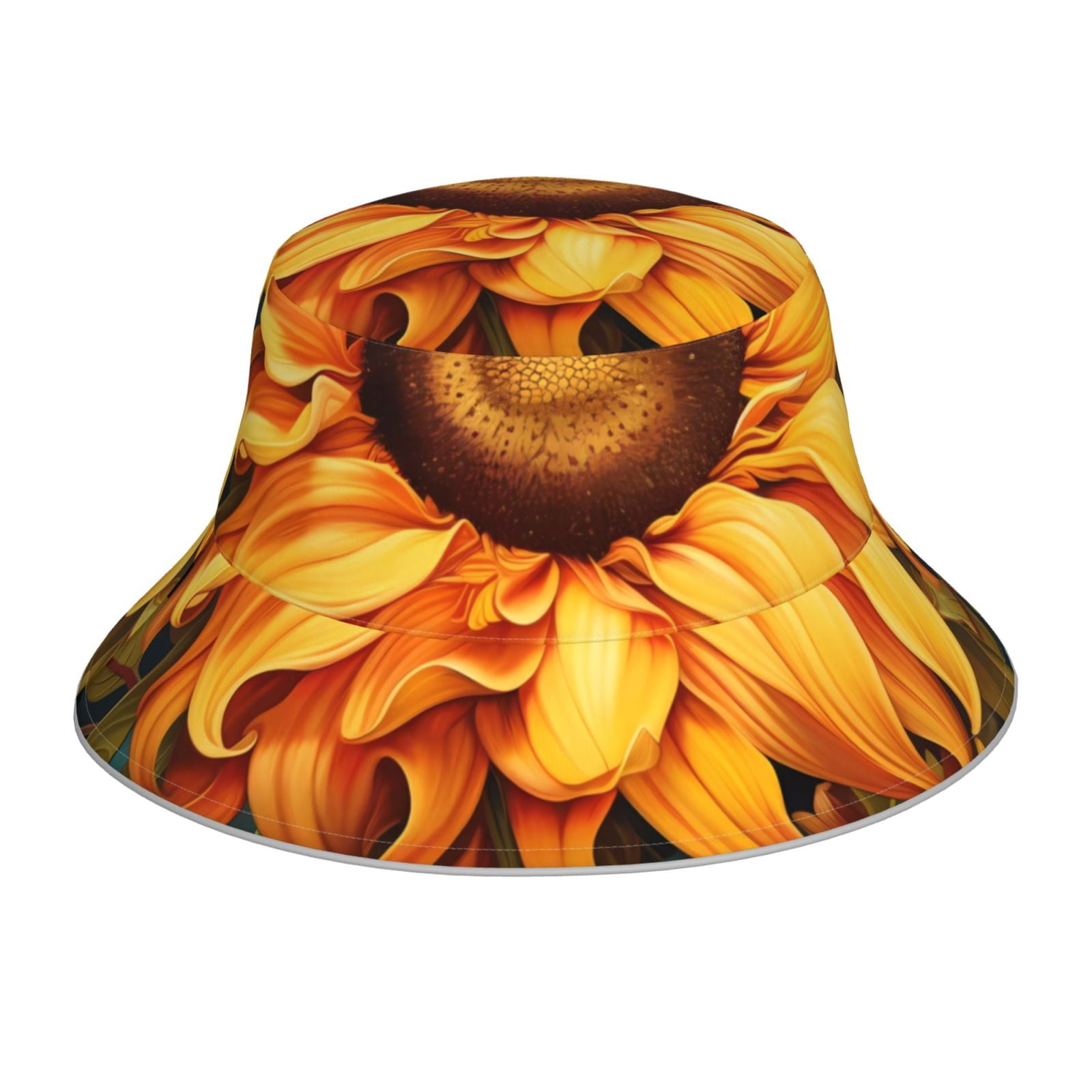 Balery Deep Yellow Colorful Sunflower Sun Hats for Men Women Bucket Hat ...