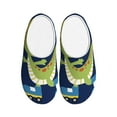 Balery Dino Playing Roller Skate Pattern Women's Fuzzy Memory Foam ...