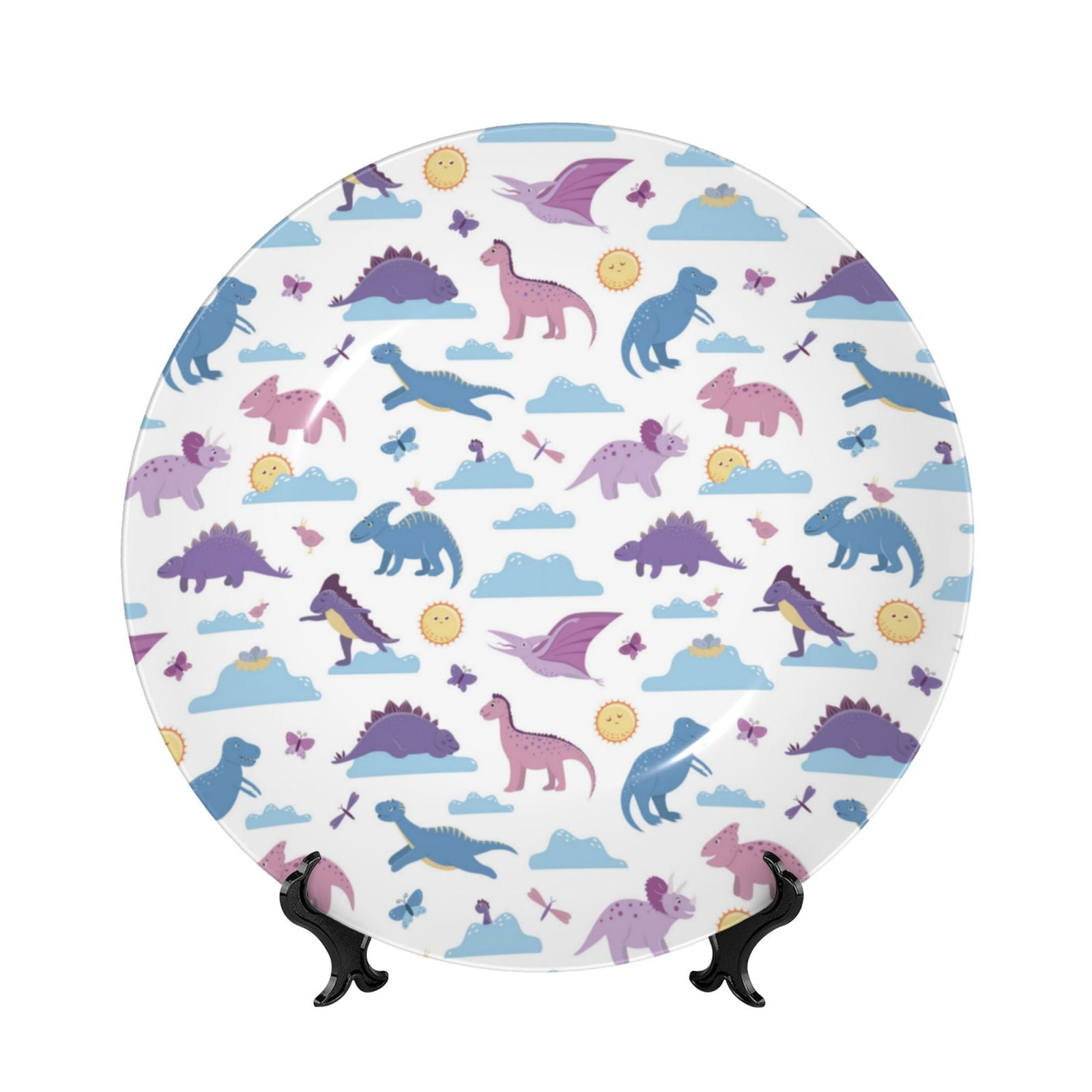 Balery Dinosaur Print Bone China Decorative Plate Ceramic Dinner Plates ...
