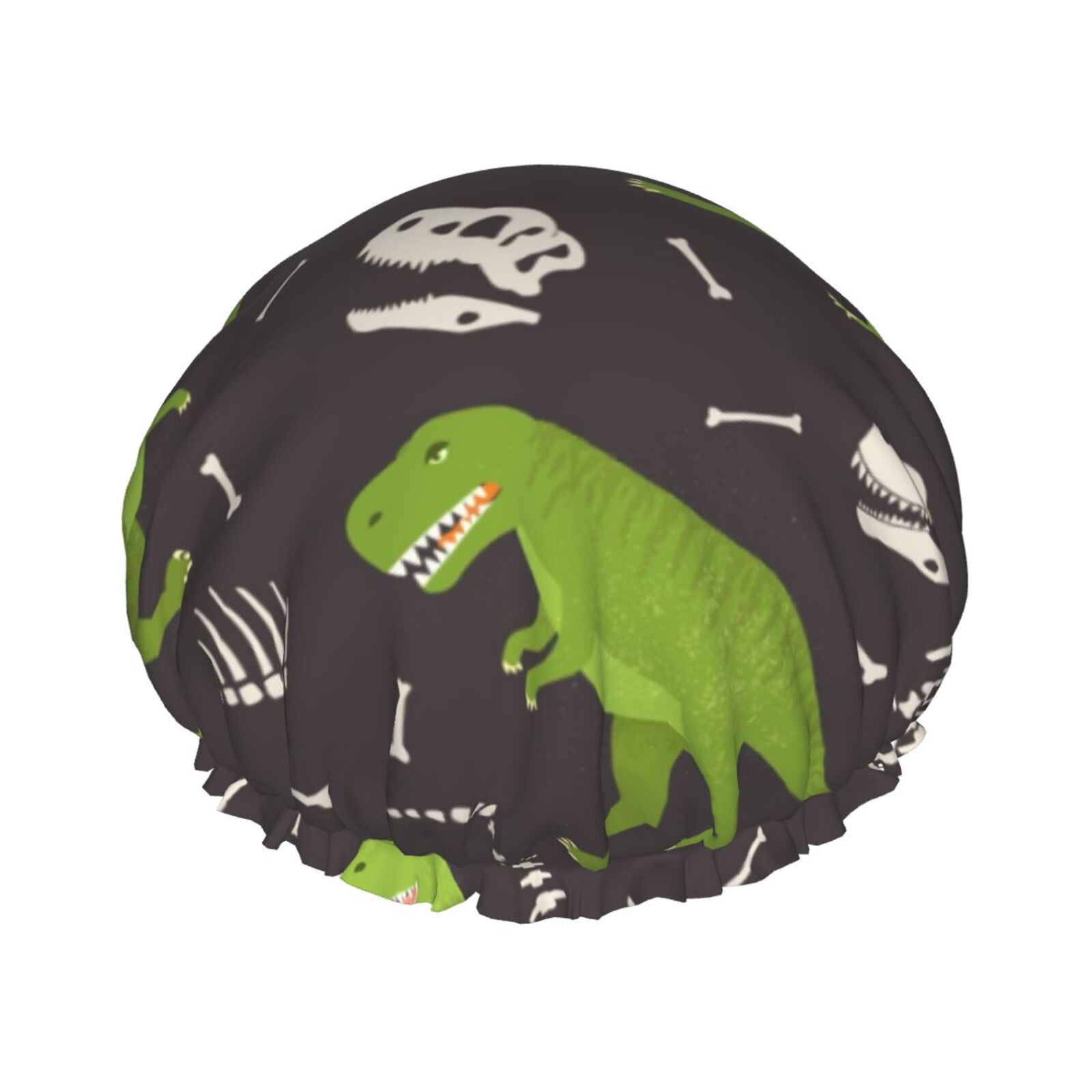 Balery Dinosaur Skeleton Shower Caps, Double Layer Waterproof Shower ...