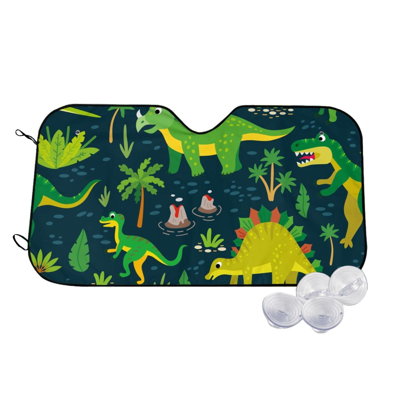 Balery Dinosaurs and Flowers Print Car Windshield Sun Shade,Windshield ...
