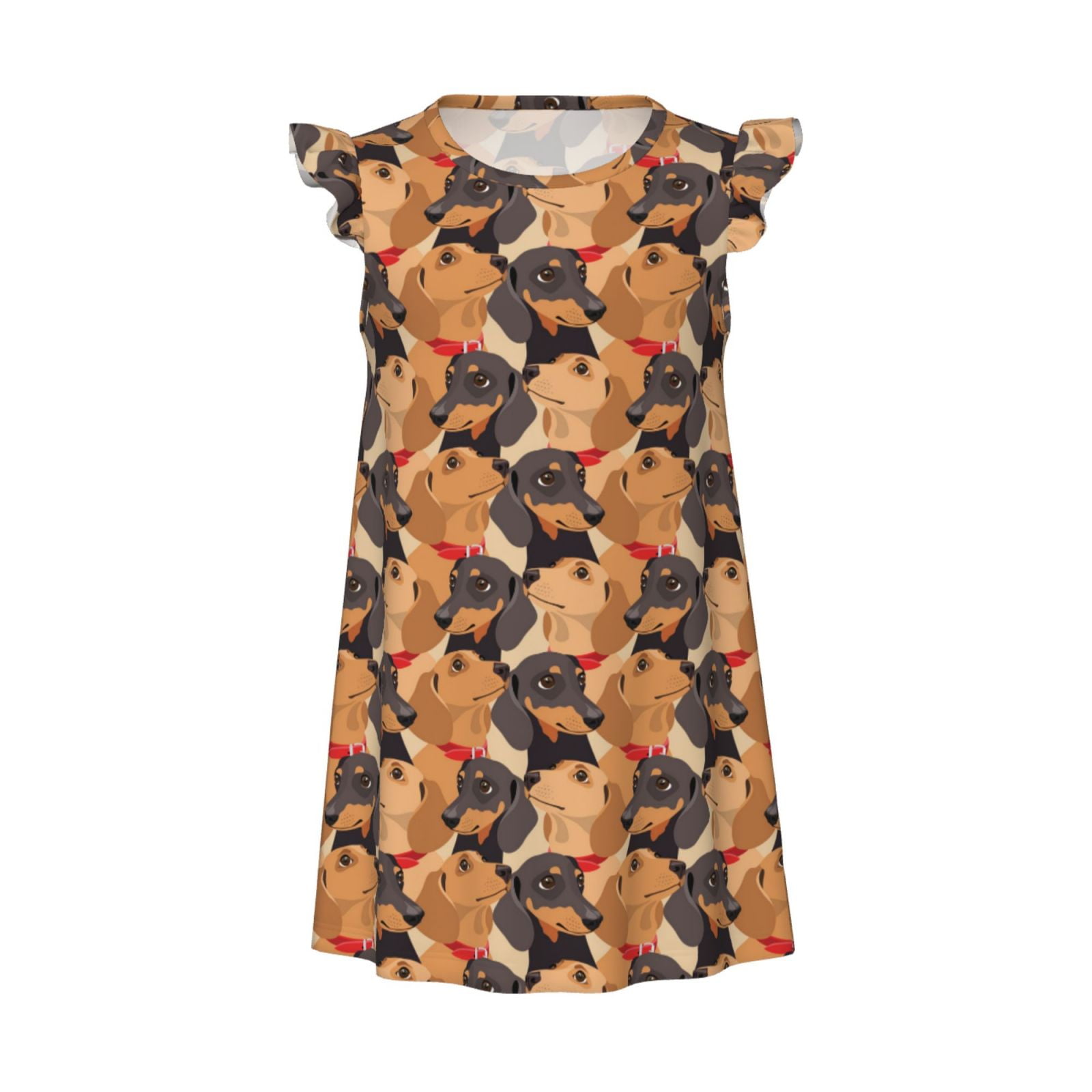 Balery Dog Princess Nightgown for Girls Flutter Sleeve Cotton Pajamas ...