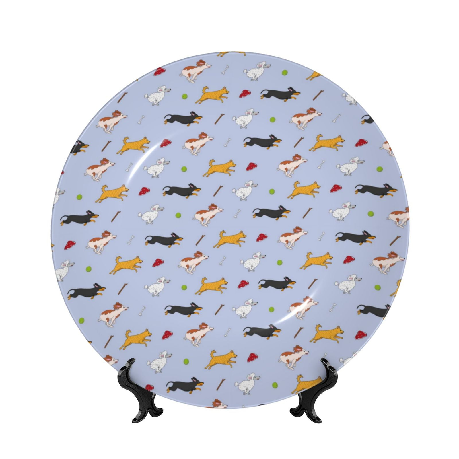 Balery Dogs Are Running Print Bone China Decorative Plate Ceramic ...