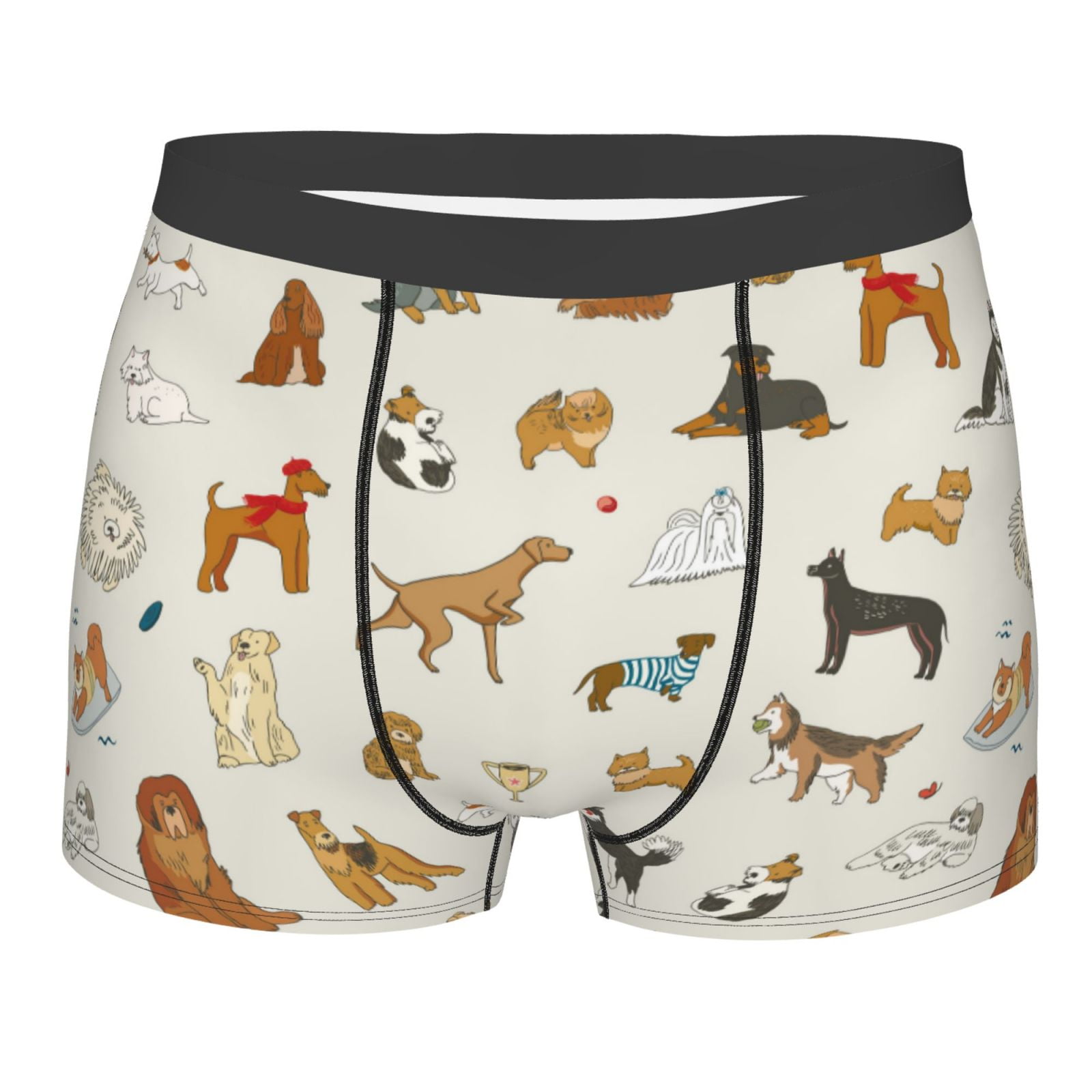 Balery Dogs Funny Pets Men's Boxer Briefs, Soft and Breathable Cotton ...