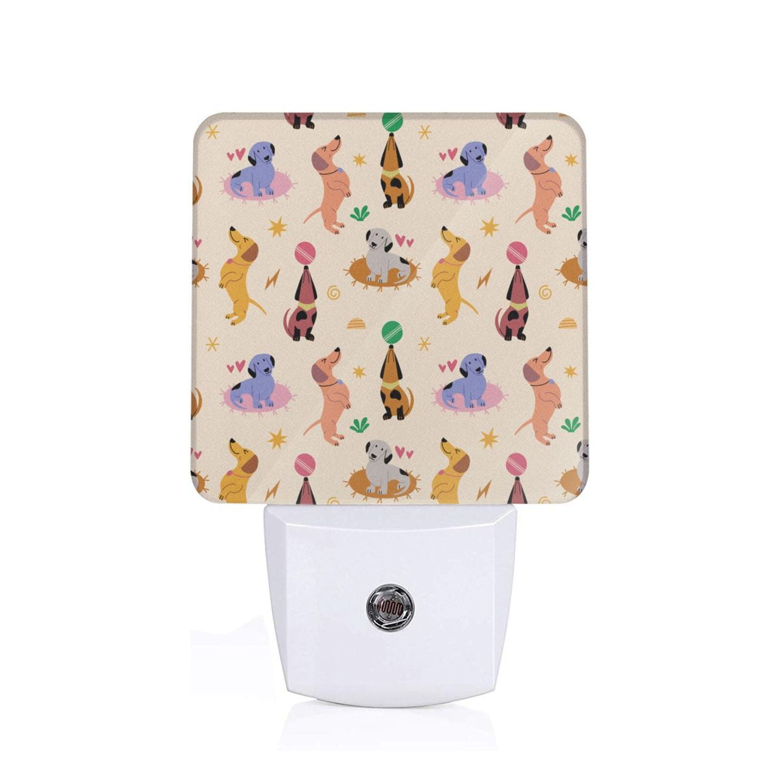 Balery Dogs In Different Poses Pattern LED Night Light with Automatic ...