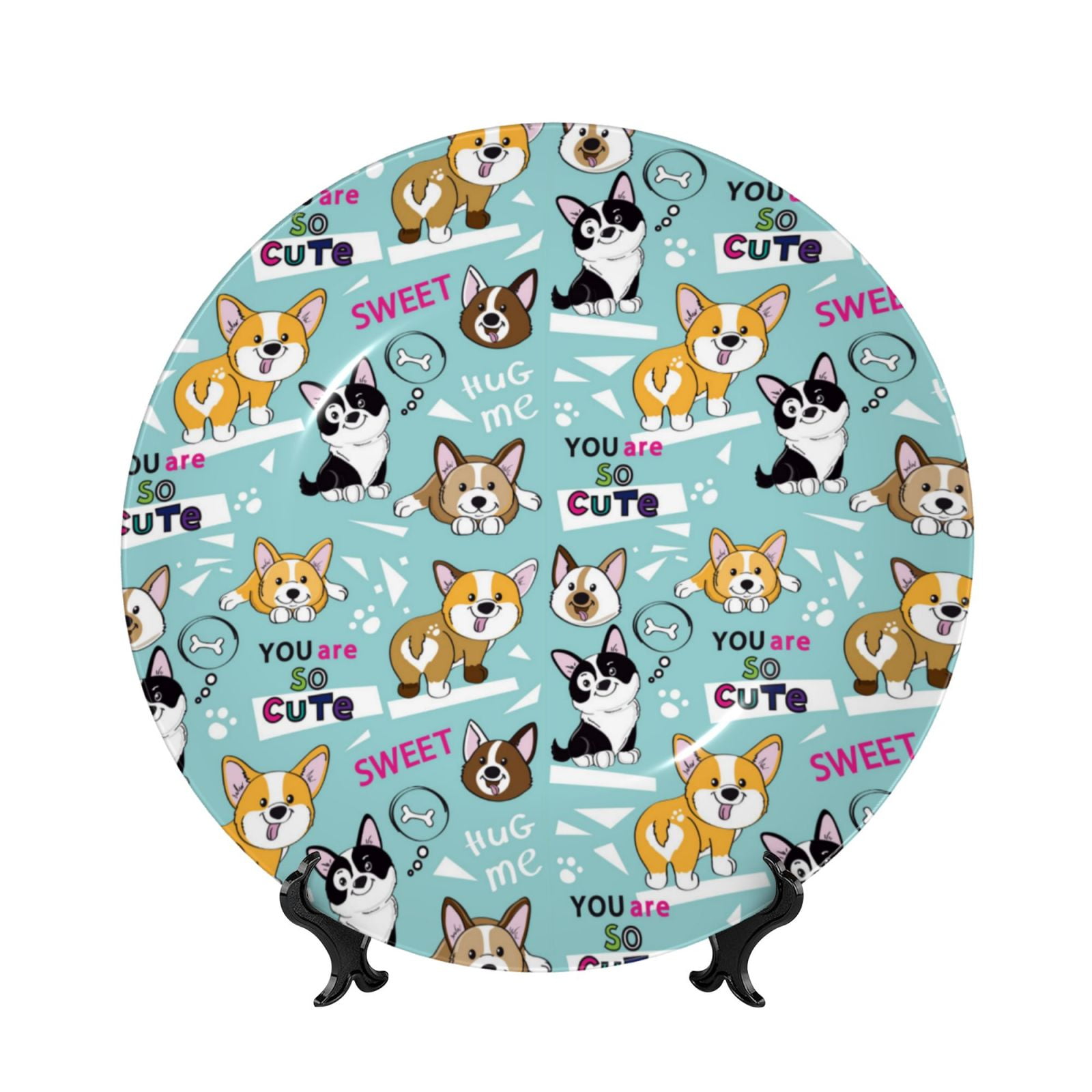 Balery Dogs Print Bone China Decorative Plate Ceramic Dinner Plates Art ...