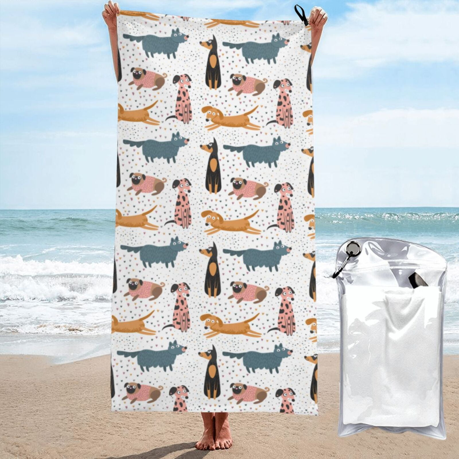 Balery Dogs Pug Print Towels - Luxurious Jumbo Bath Sheet - Highly ...