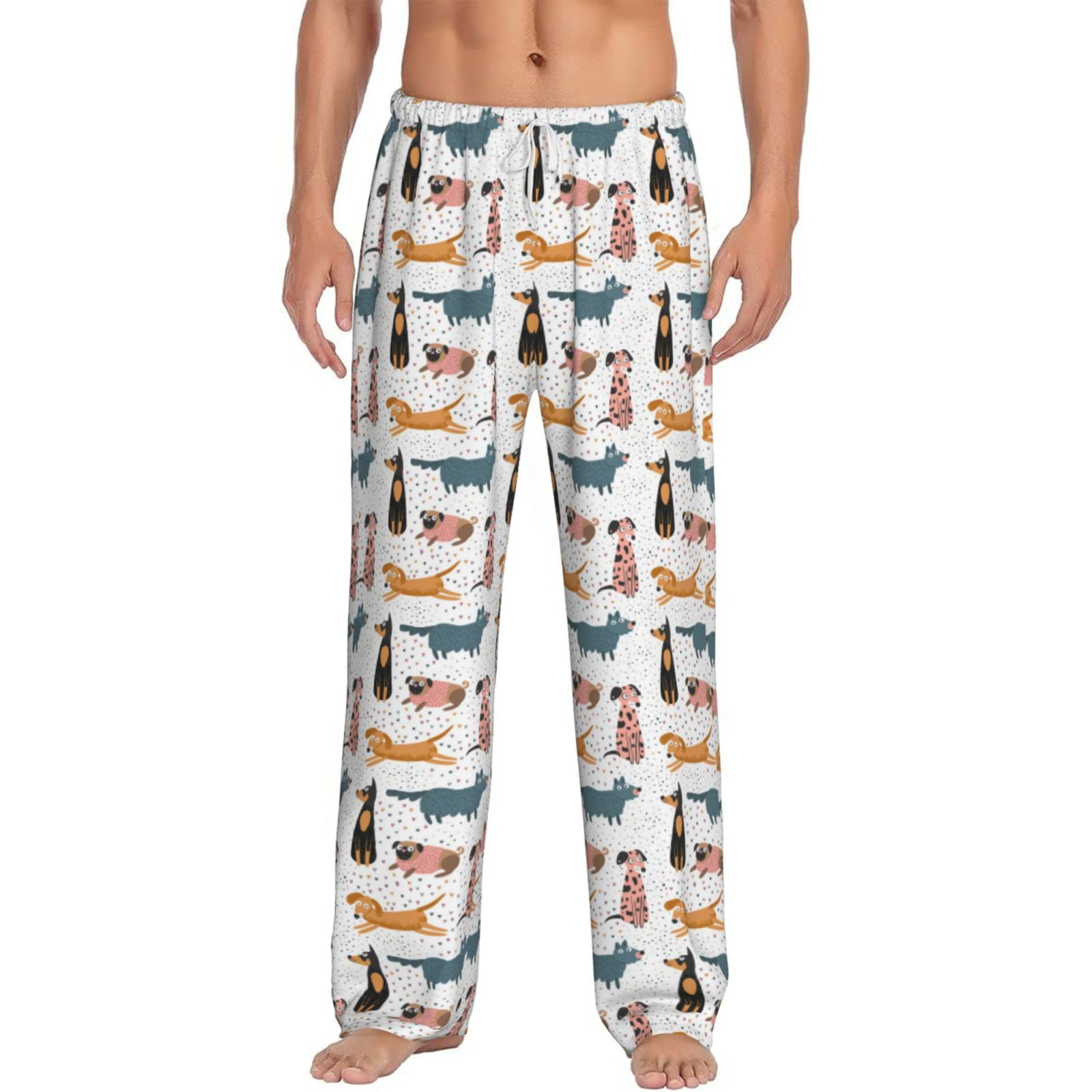 Balery Dogs Pug print Men's Pajama Pants,Ultra Lightweight Pjs,Lounge ...