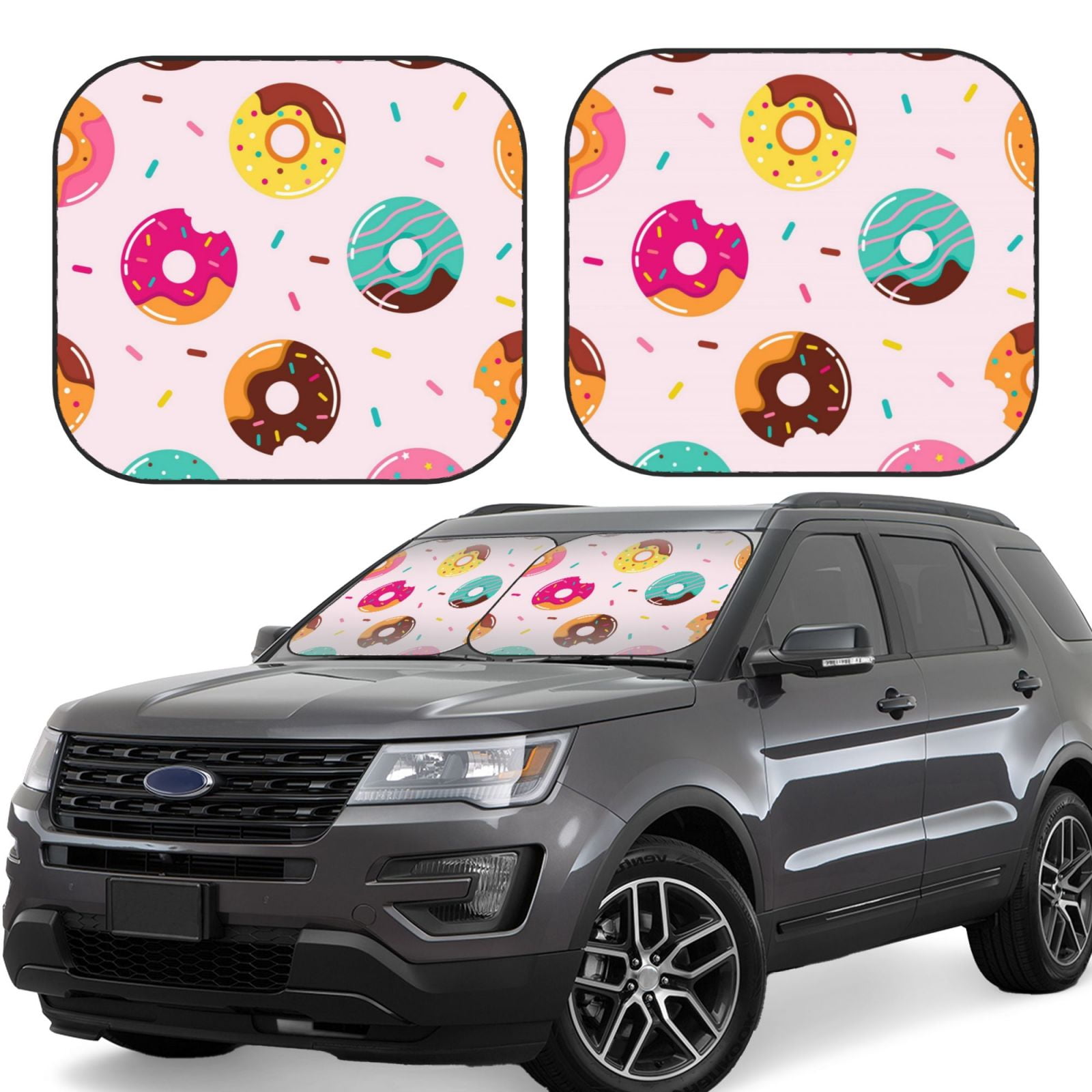 Balery Donut Sun Shield 2 Pack For Car Front Windows Foldable Sun Visor ...
