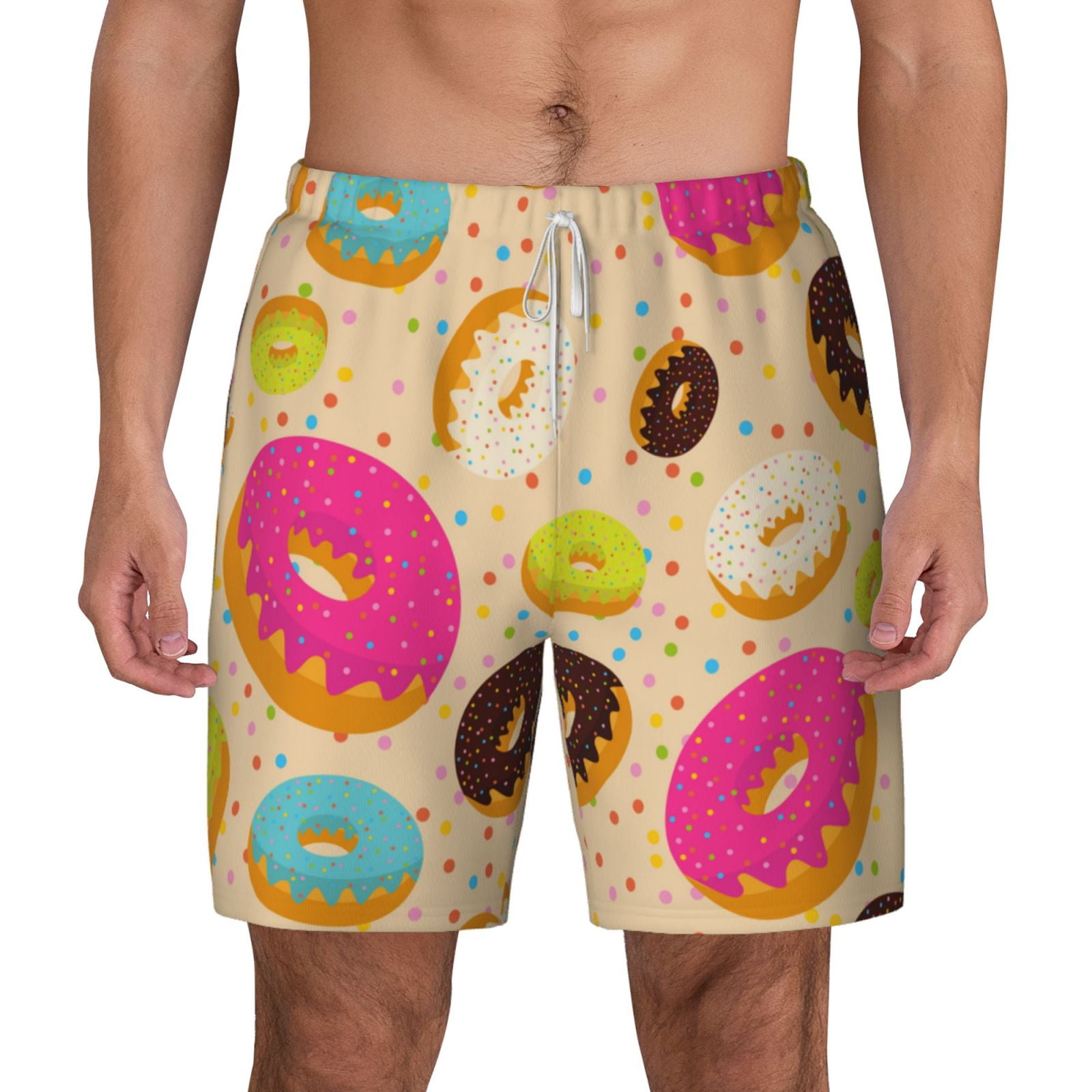 Balery Donuts Mens Swim Trunks Swim Shorts for Men Quick Dry Inseam ...