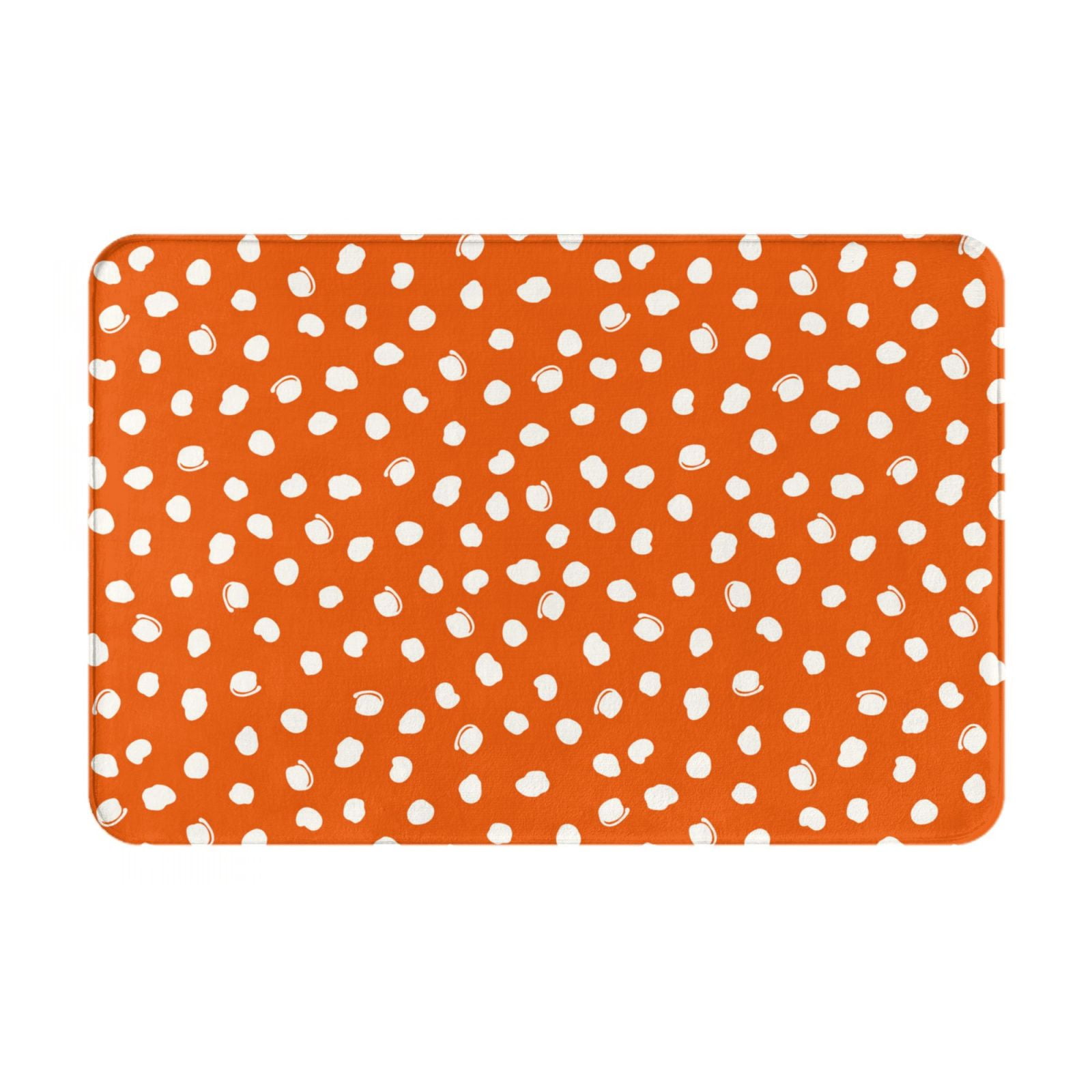Balery Dots On Orange Background Doormat, Durable Flannel Fabric ...