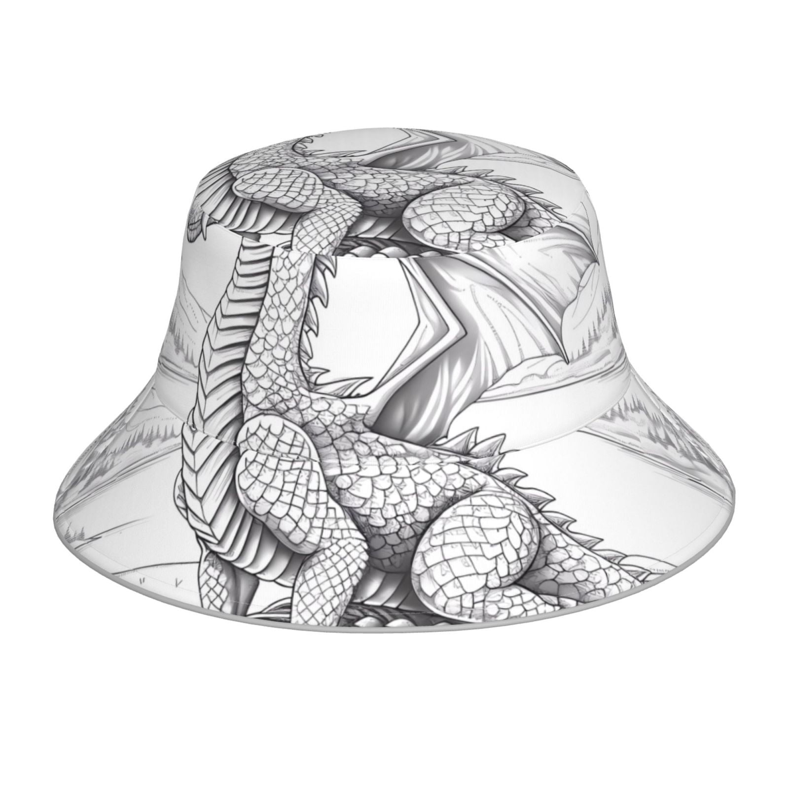 Balery Dragon Nest Sketch Sun Hats for Men Women Bucket Hat UPF 50 ...