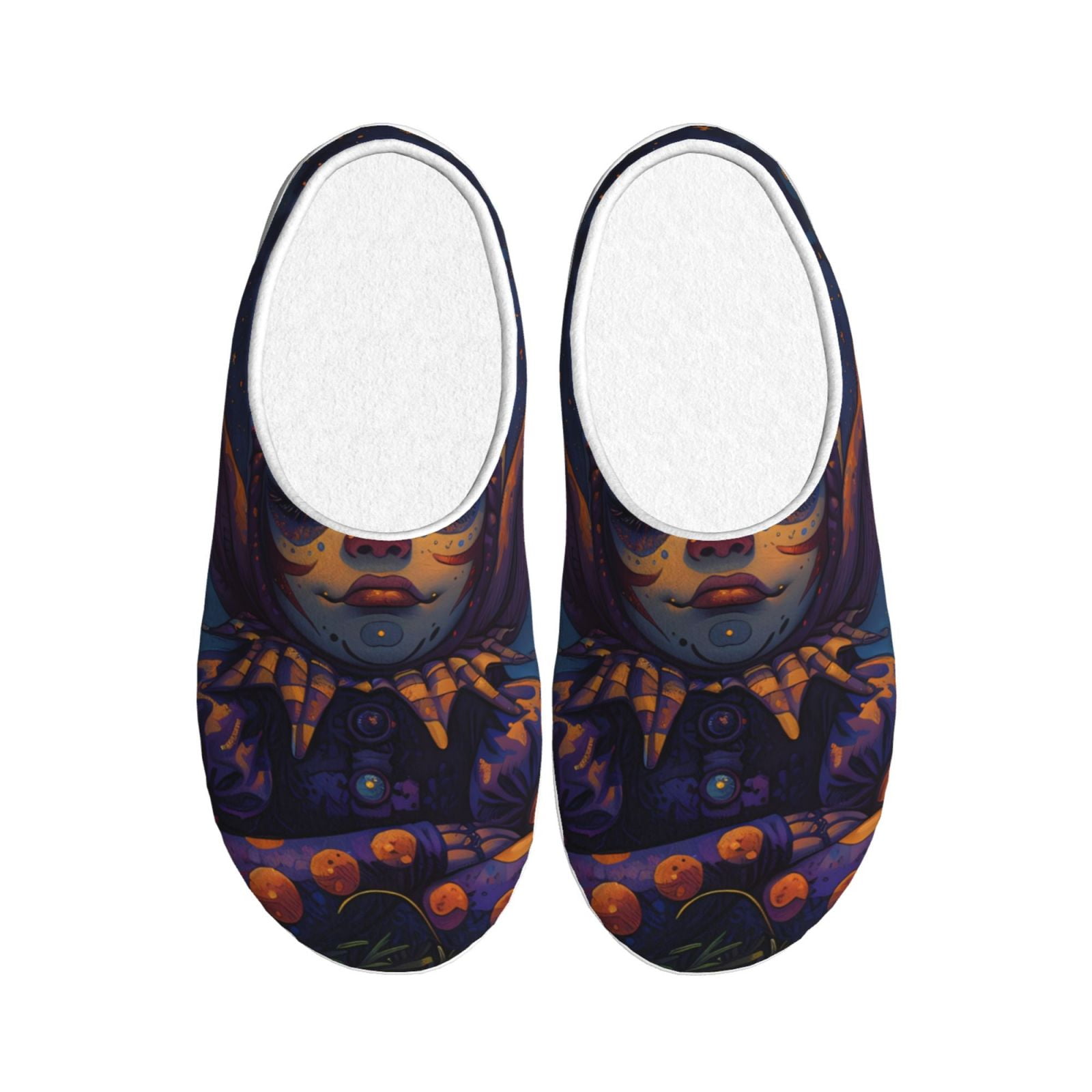 Balery Dreamy Jester Under Stars Pattern Women's Fuzzy Memory Foam ...