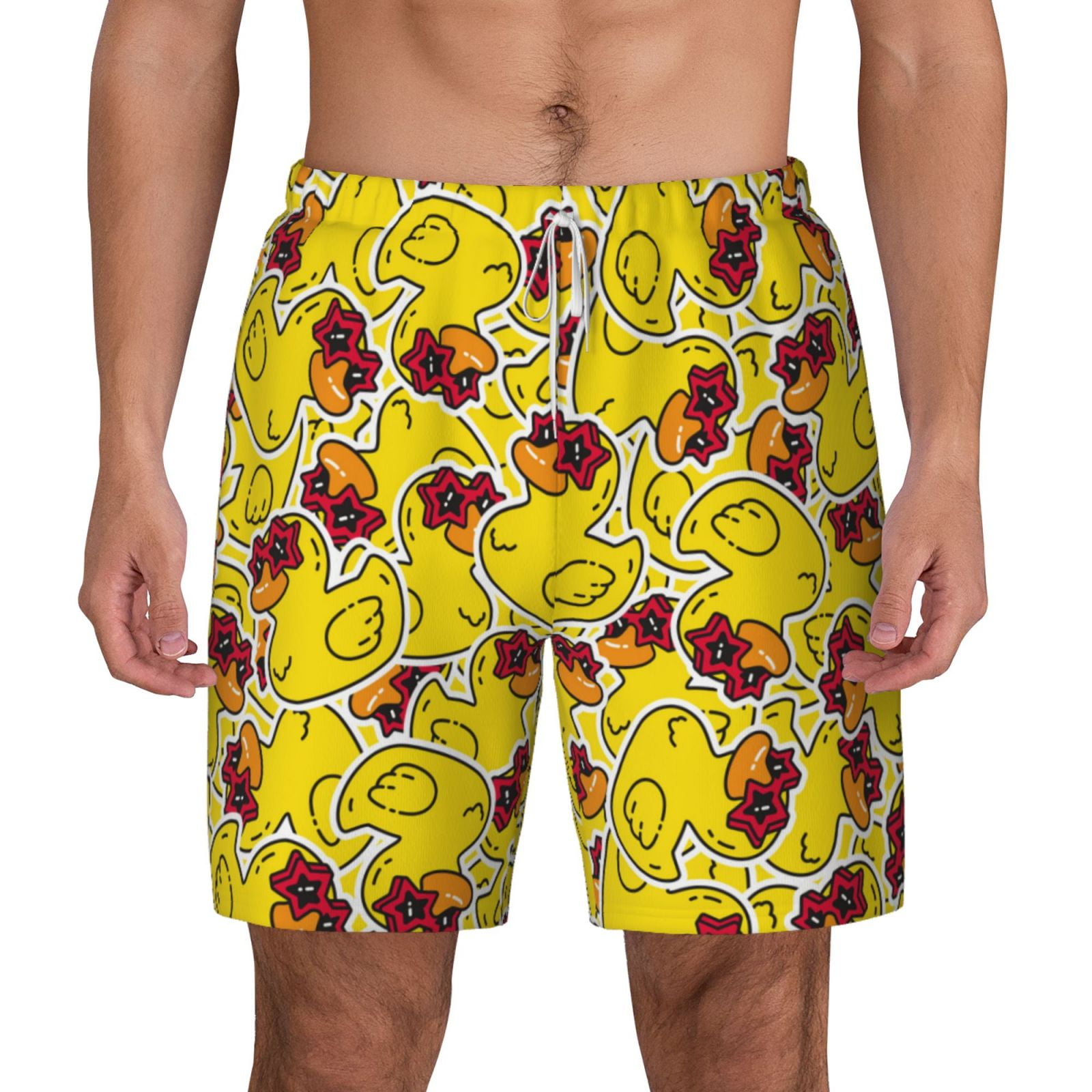 Balery Duck with Star Sunglasses Mens Swim Trunks Swim Shorts for Men ...