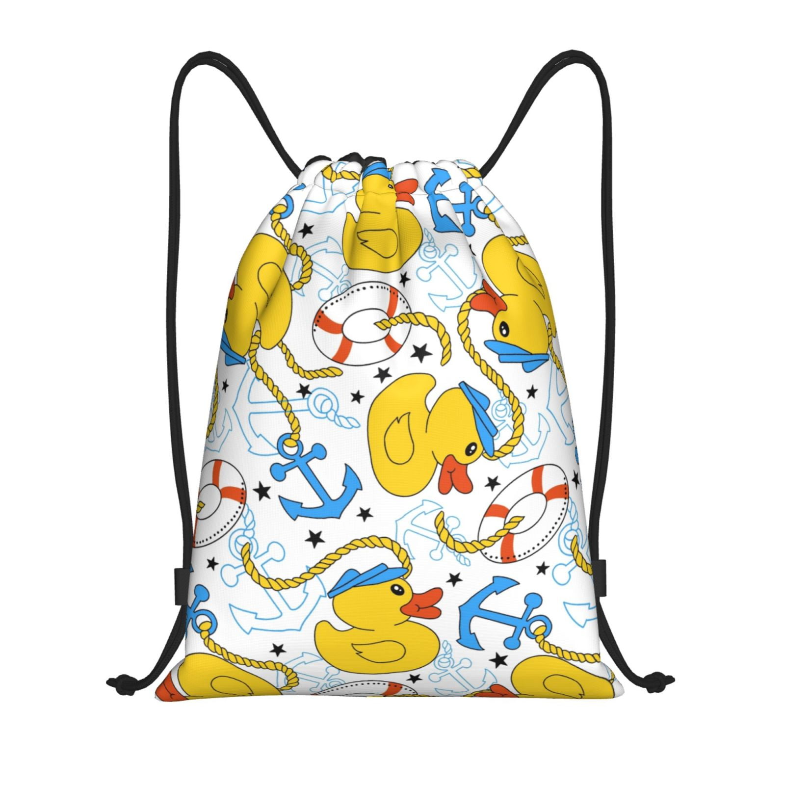 Balery Ducks and Anchors Pattern Drawstring Backpack Bag Sport Gym ...