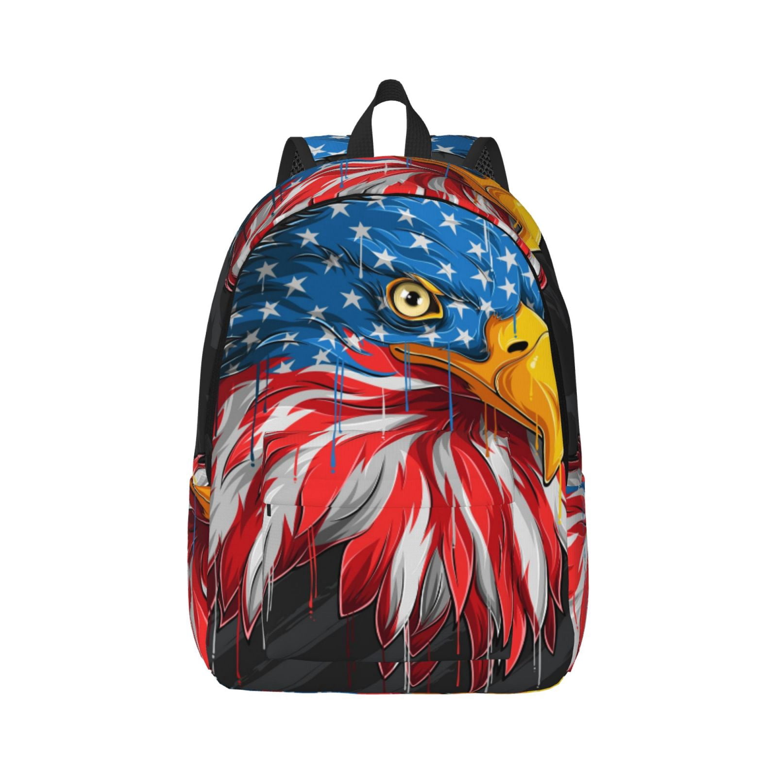 Balery Eagle Head With American Flag Vintage Canvas Backpack for Men ...