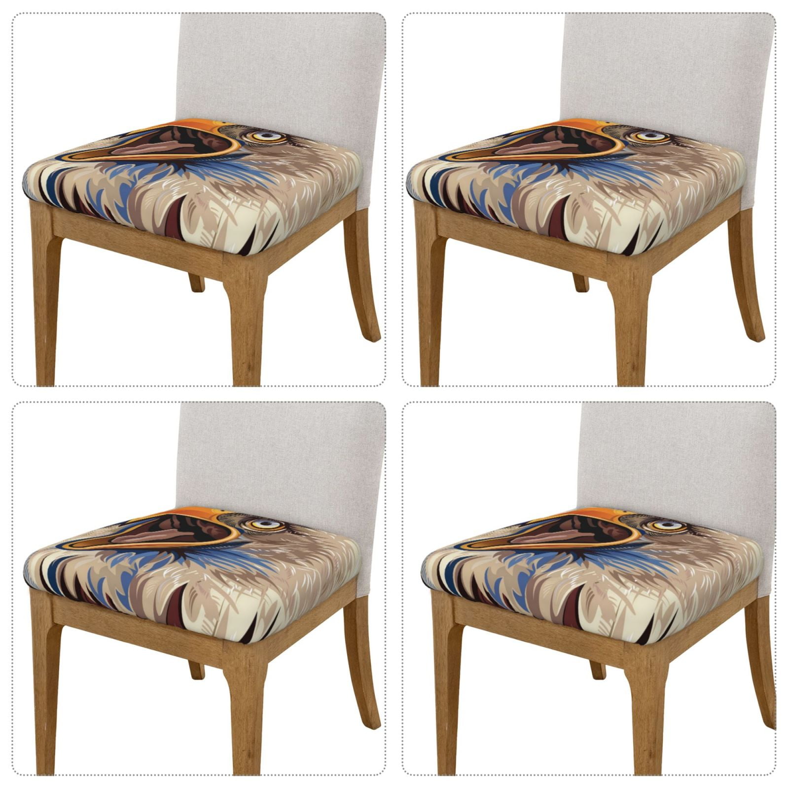 Balery Eagle With USA Flags Stretch Couch Cushion Covers, Individual ...