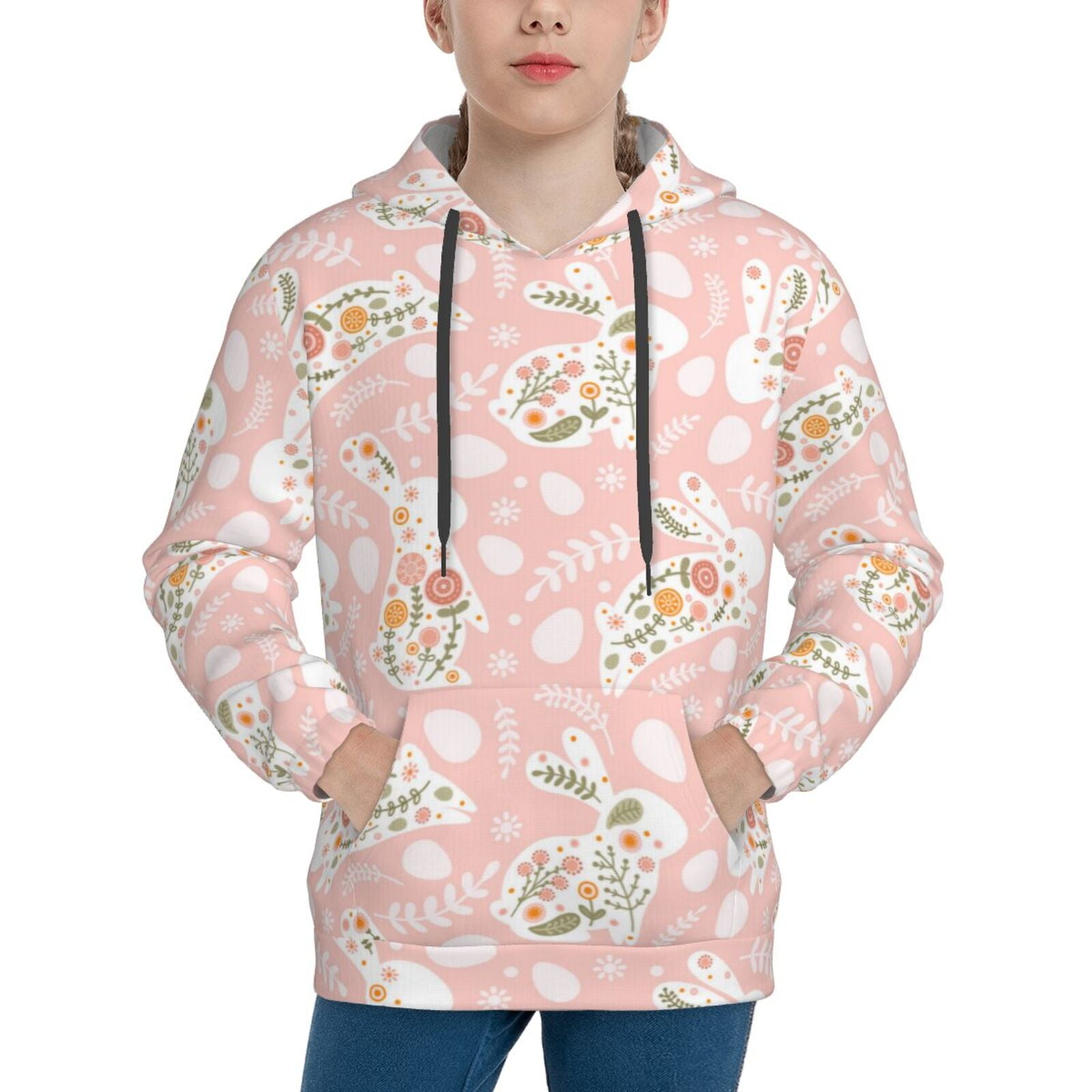 Balery Easter Bunny Pattern Boys Hoodie, Youth Pullover Hooded ...