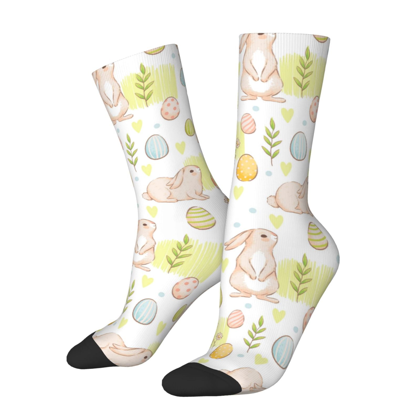 Balery Easter Rabbit Pattern Crew Socks Unisex– Soft & Breathable Socks ...