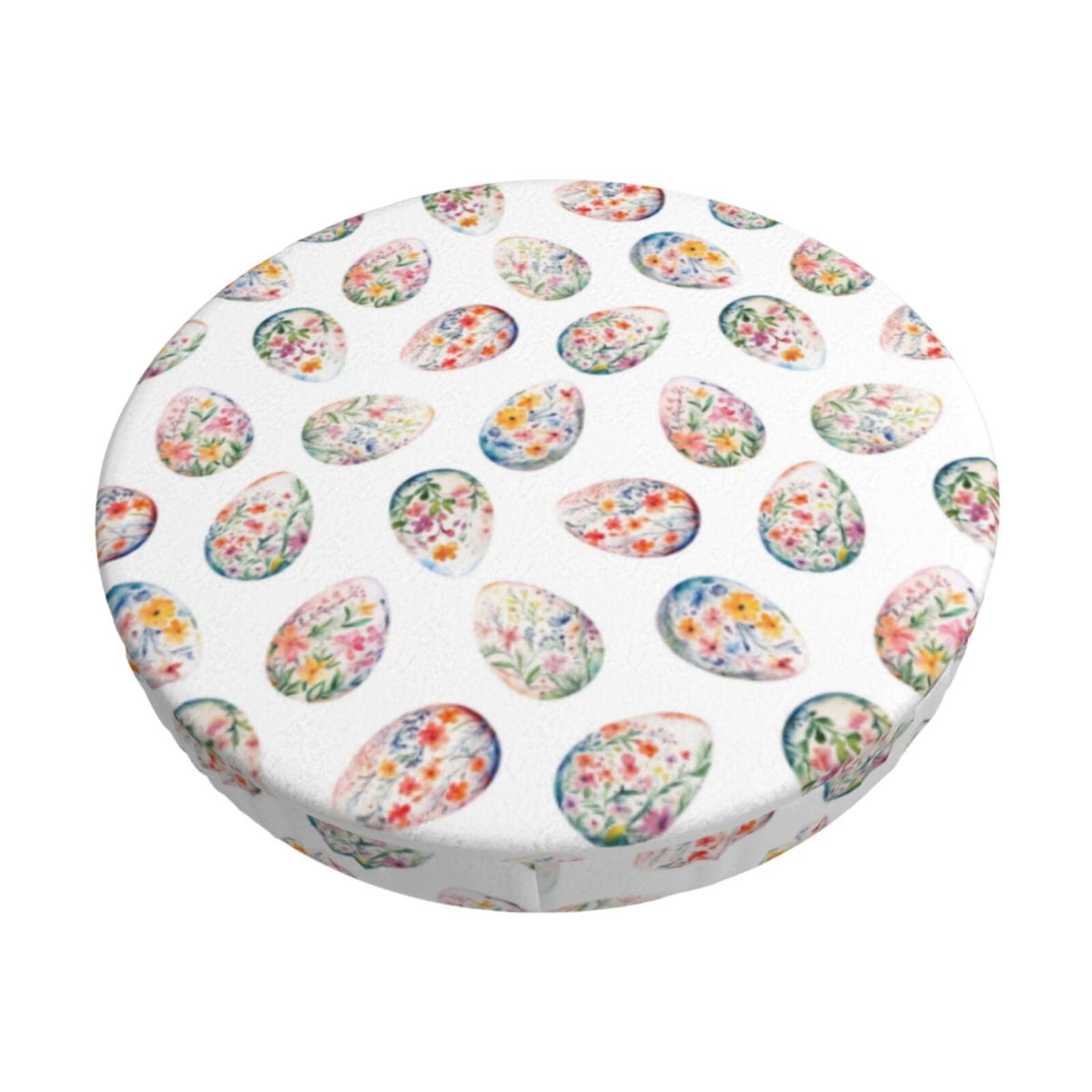 Balery Easter eggs with flowers Pattern Round Bar Stool Seat Covers ...