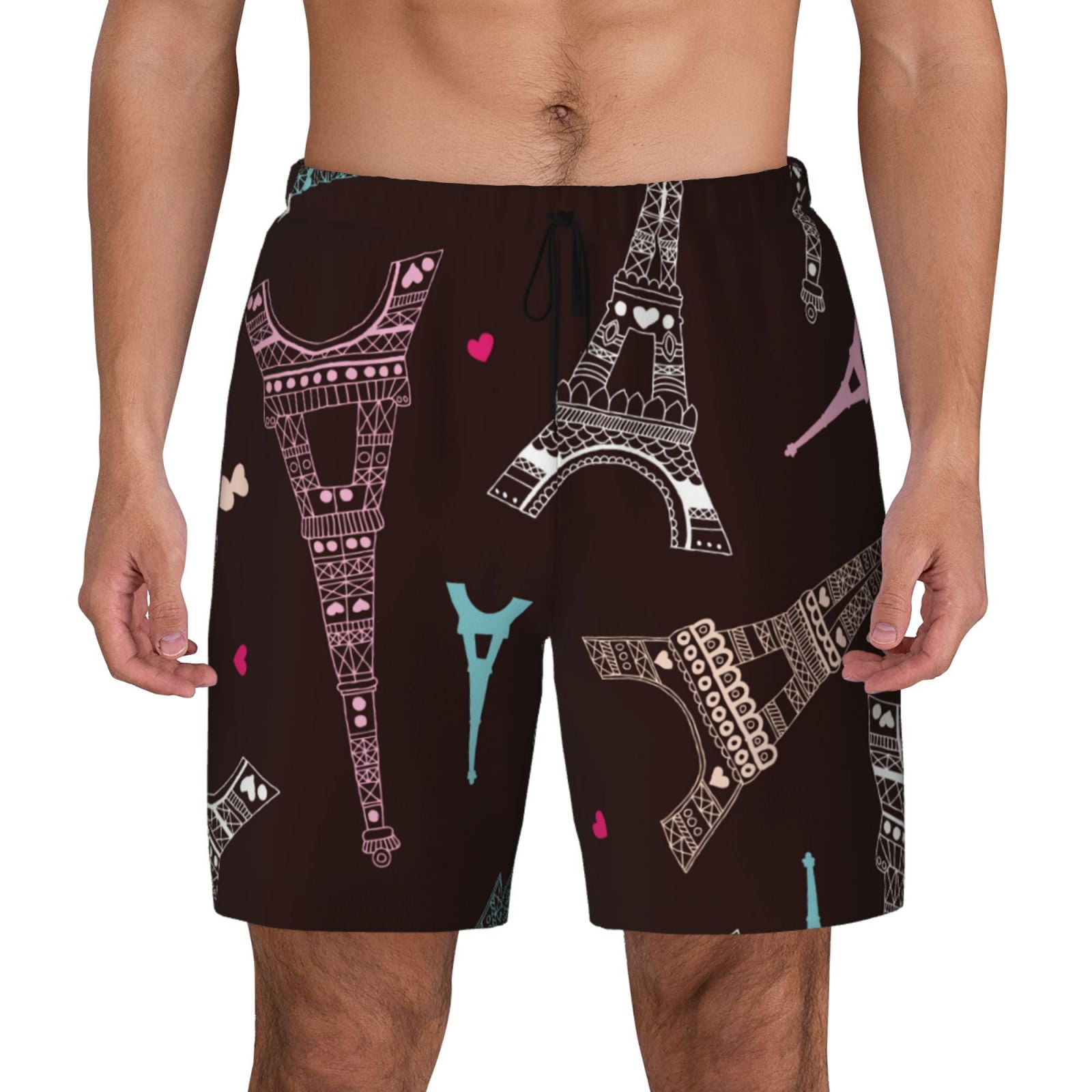 Balery Eiffel Tower Mens Swim Trunks Swim Shorts for Men Quick Dry ...