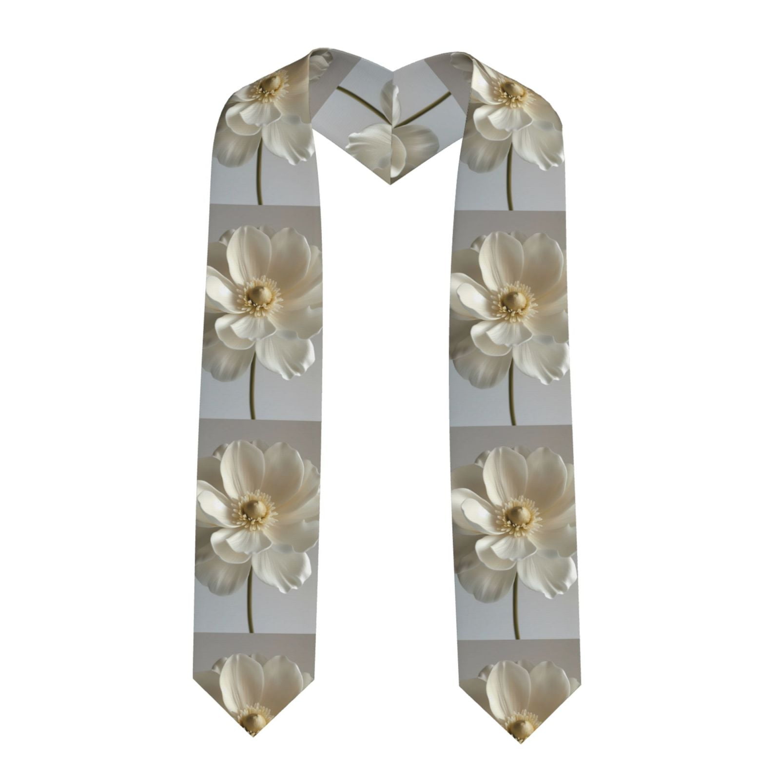 Balery Elegant Ivory Flower Pattern Graduation Shawl Stole – Premium ...