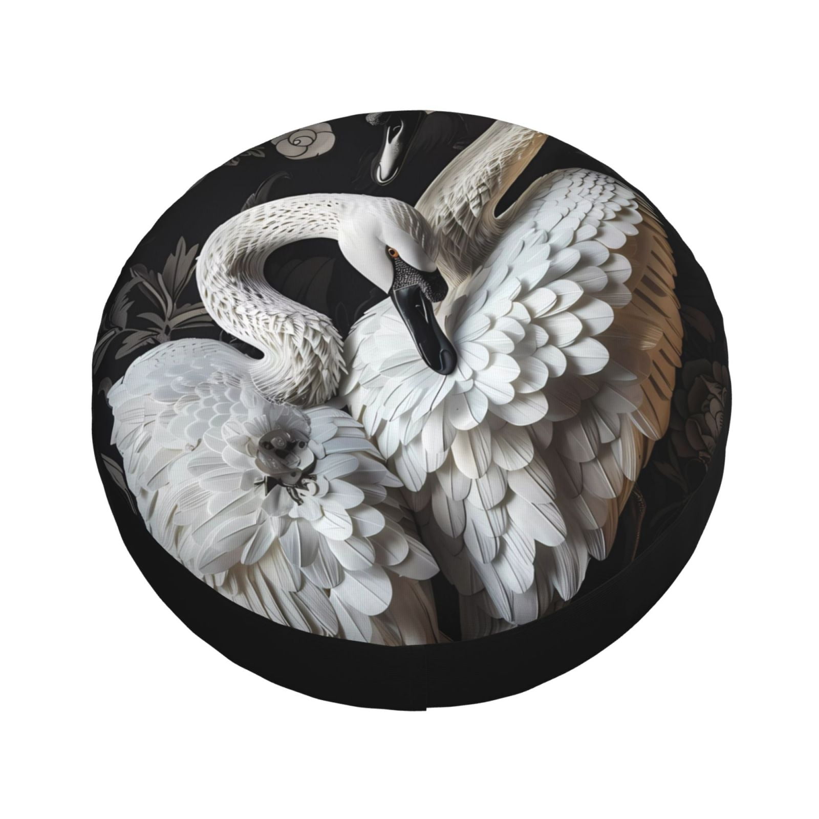 Balery Elegant Swans Black Background Tire Covers - Tough Tire Wheel ...